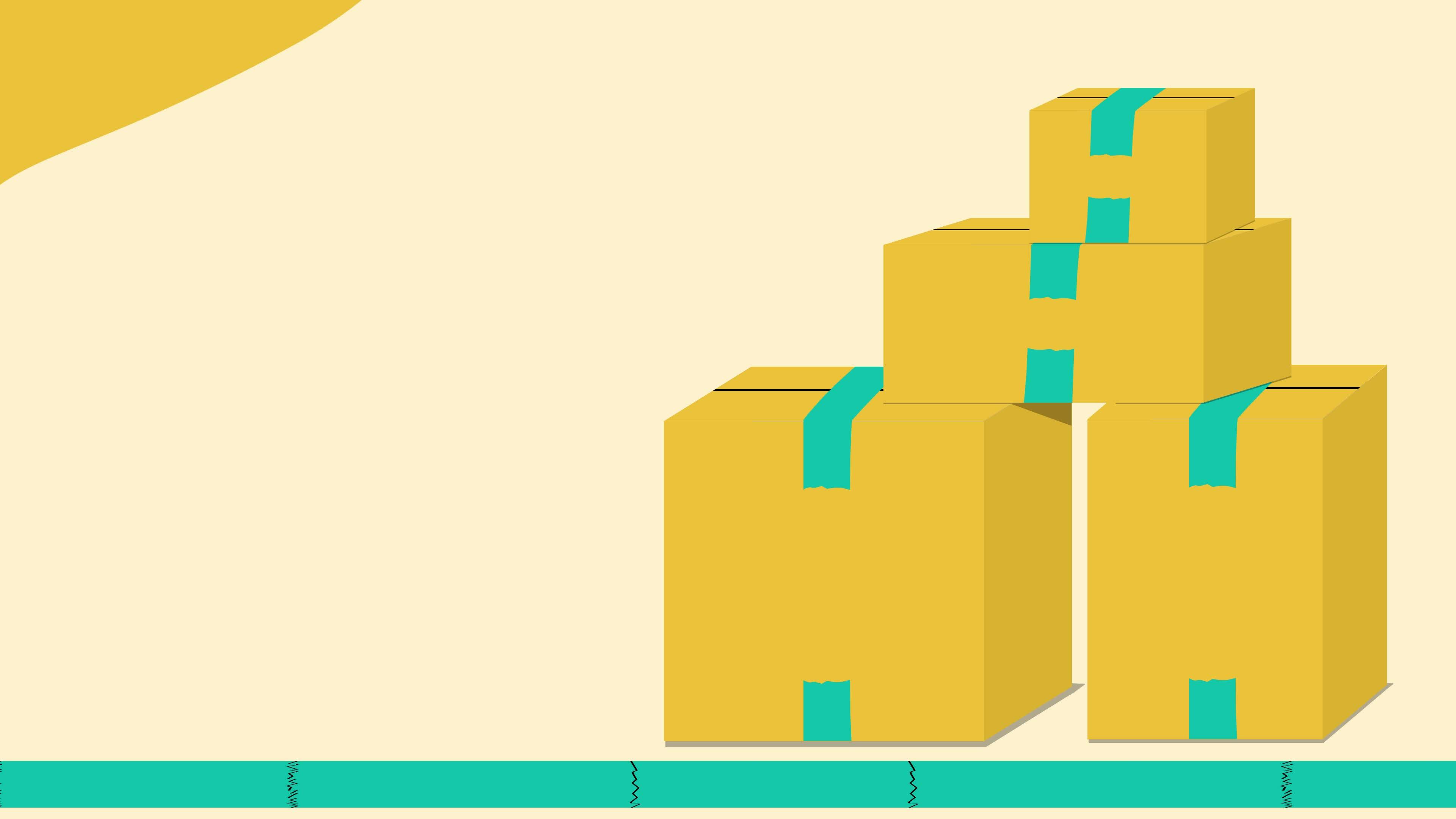 Boxes of large and small sizes falling over each other, 4k animation ...