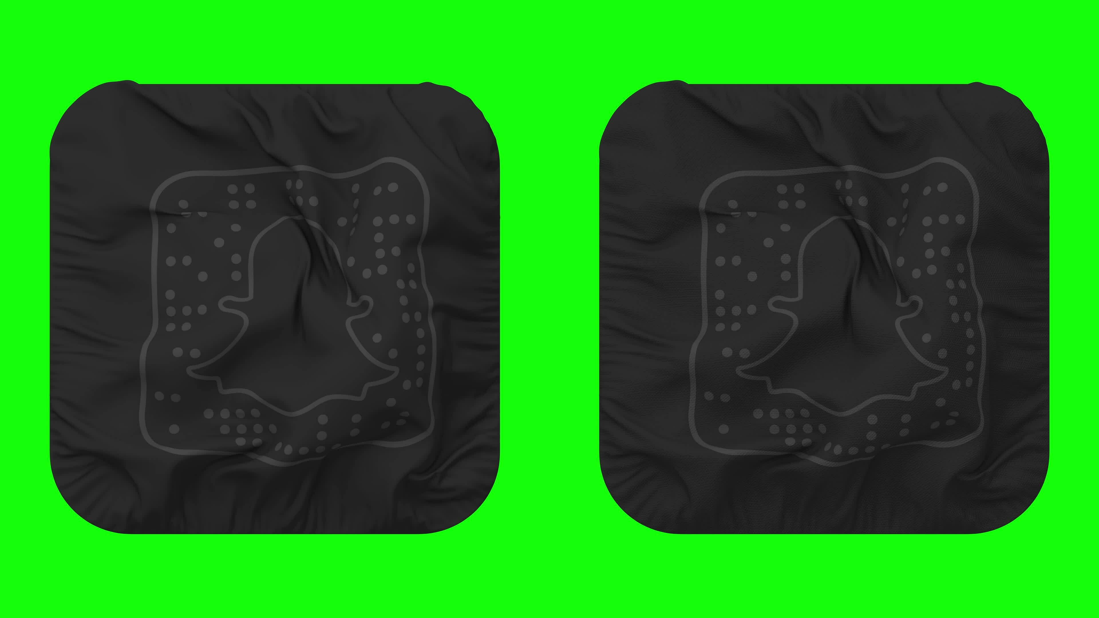 SnapChat Flag Icon in Squire Shape Isolated with Plain and Bump Texture, 3D Rendering, Green ...