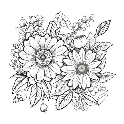 Flower Line Drawing Pattern Stock Photos, Images and Backgrounds for ...