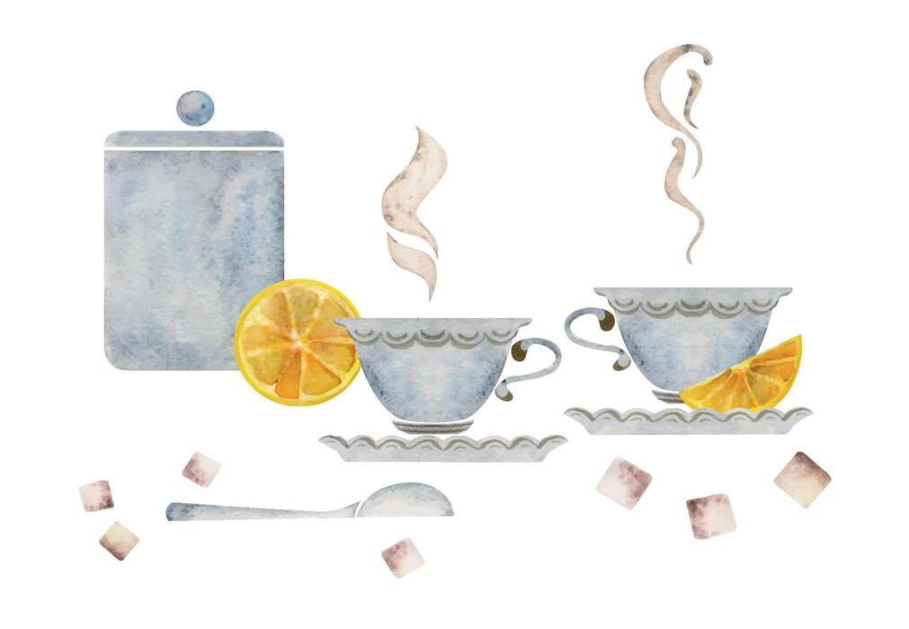 Watercolor Tea Cup Vector Art, Icons, and Graphics for Free Download