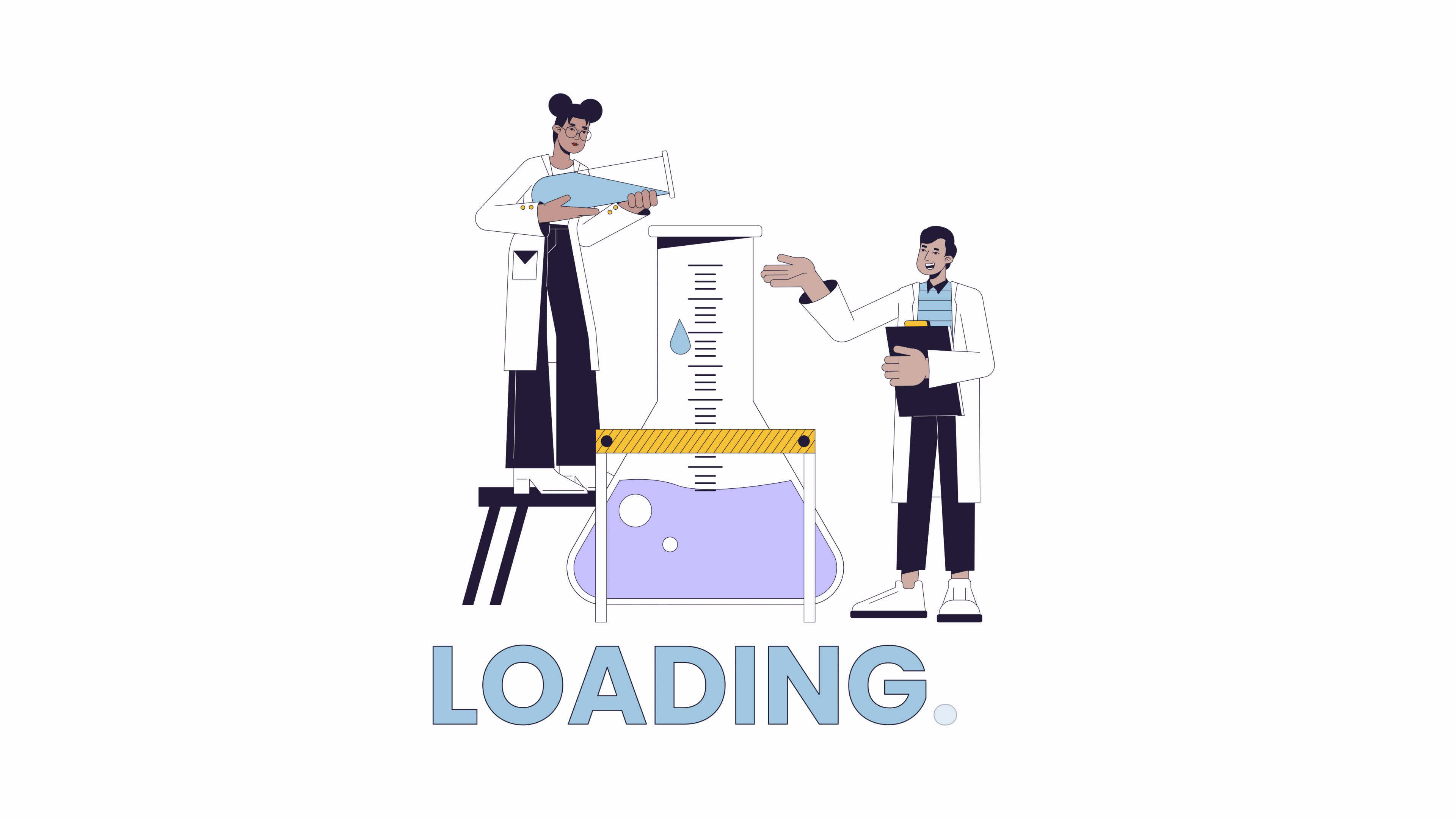 Lab technicians conducting chemical experiment line 2D loading ...