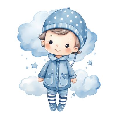 Blue Baby Shower Umbrella Clip Art