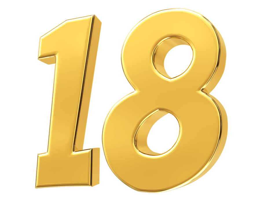 Number 18 PNGs for Free Download