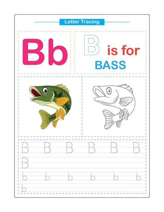 Letter B Tracing Vector Art, Icons, and Graphics for Free Download