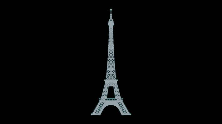 Eiffel Tower Animation Stock Video Footage for Free Download