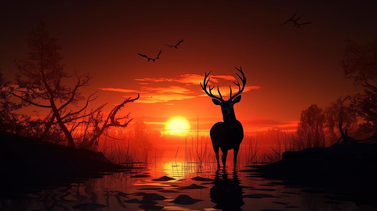 Deer Sunset Stock Photos, Images and Backgrounds for Free Download