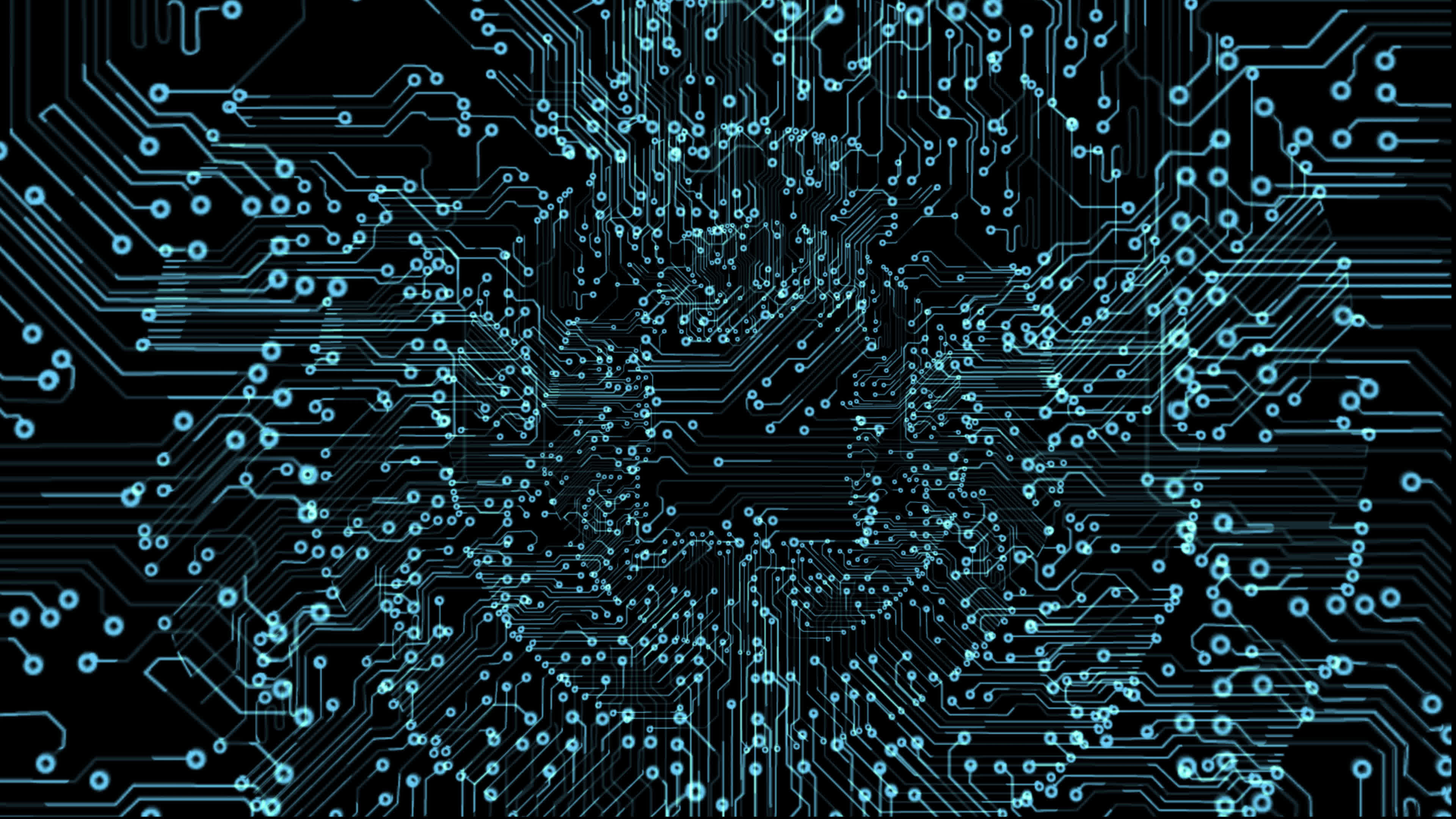High Tech Futuristic Abstract Digital Motherboard Circuit Board Glowing