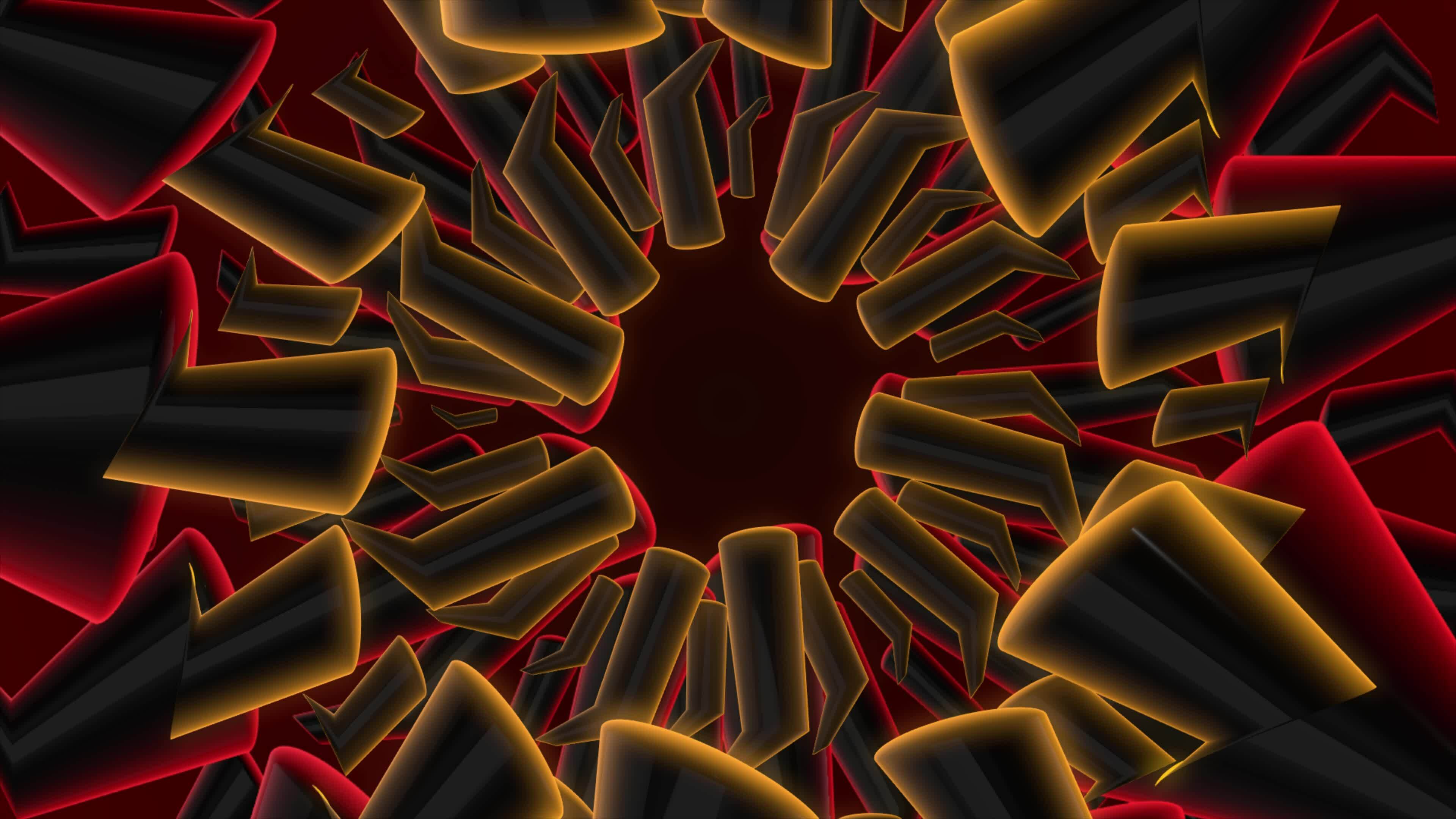 Red and orange color 3d shapes wiggling on circular path background 27482071 Stock Video at Vecteezy