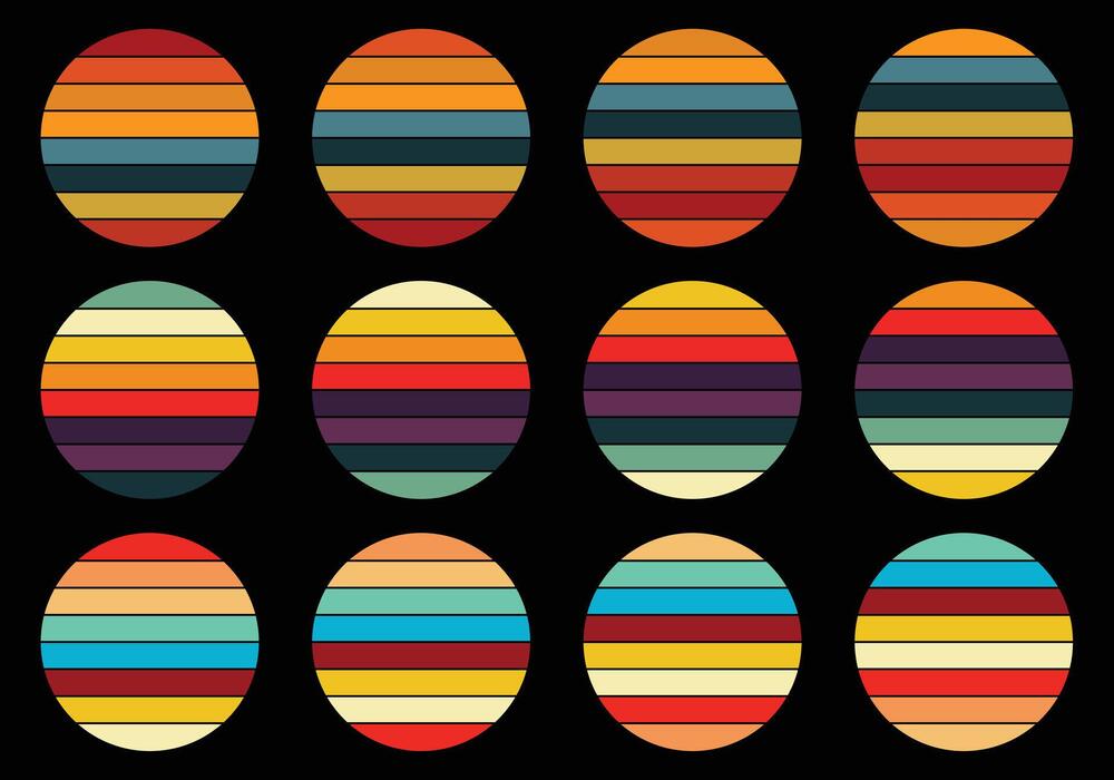 Retro Circle Pattern Vector Art, Icons, and Graphics for Free Download