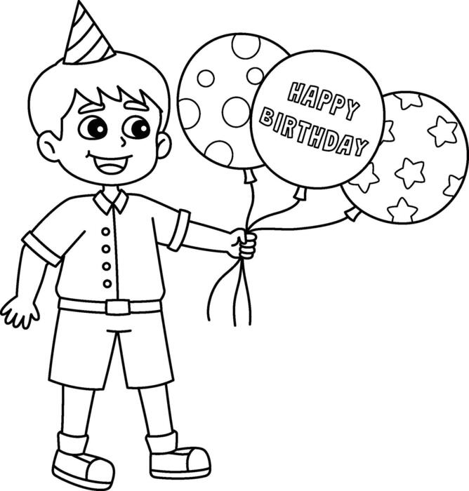 Birthday Coloring Vector Art, Icons, and Graphics for Free Download