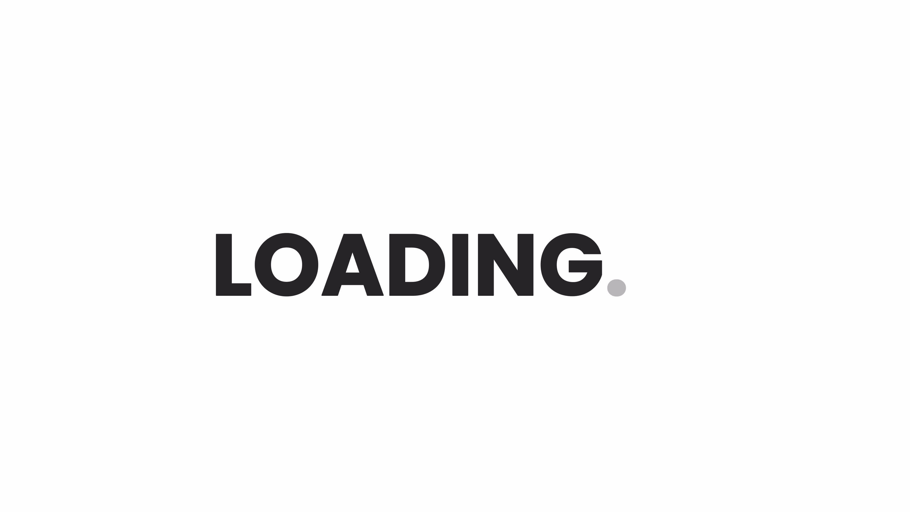 Bold upper case black and white loading text animation. Font uppercase ...