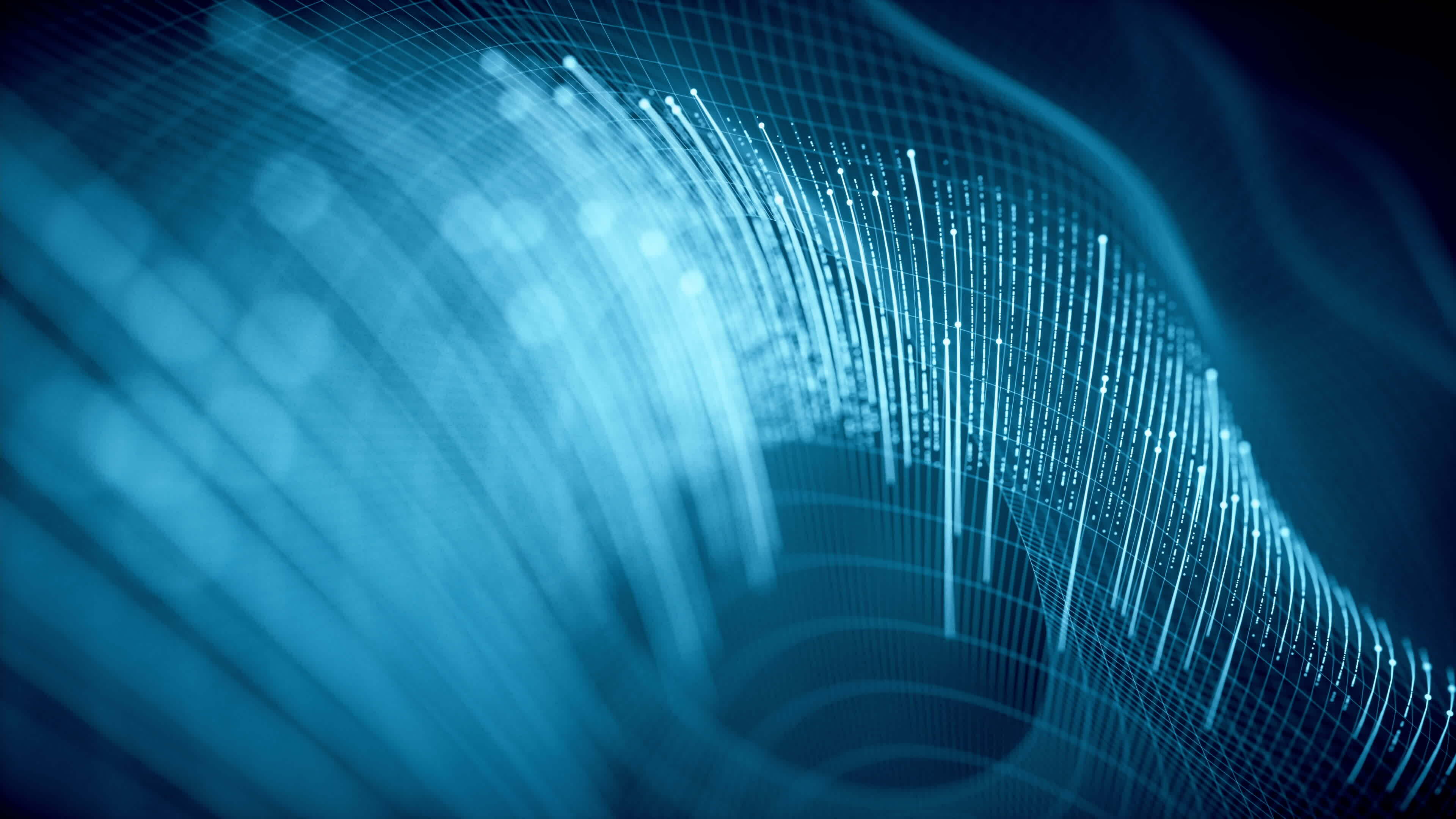 Cyberspace with glowing wave lines, 3d rendering. 27713025 Stock Video ...