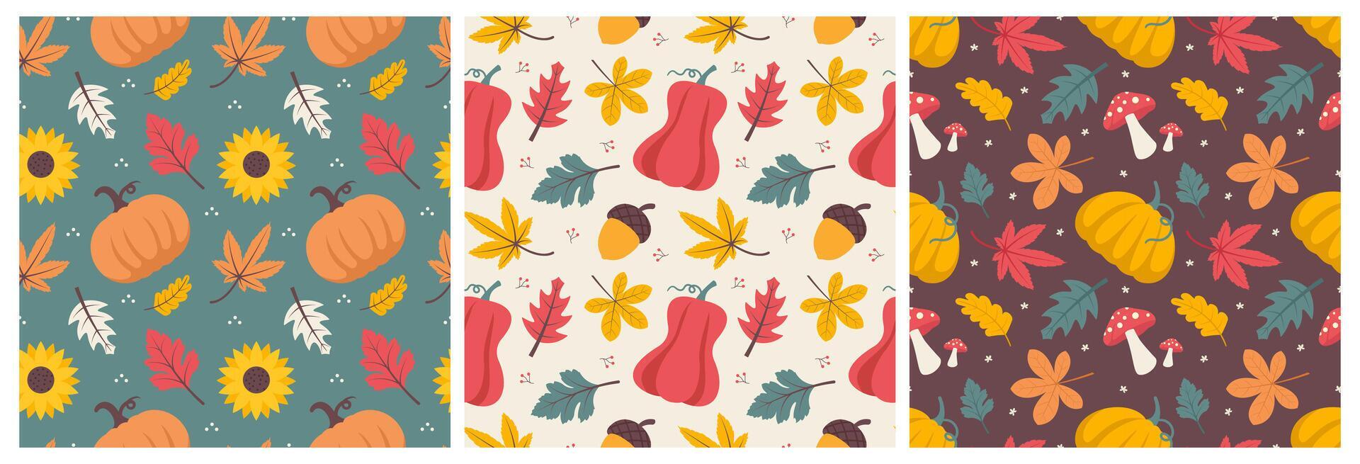 Fall Seamless Pattern Vector Art, Icons, and Graphics for Free Download