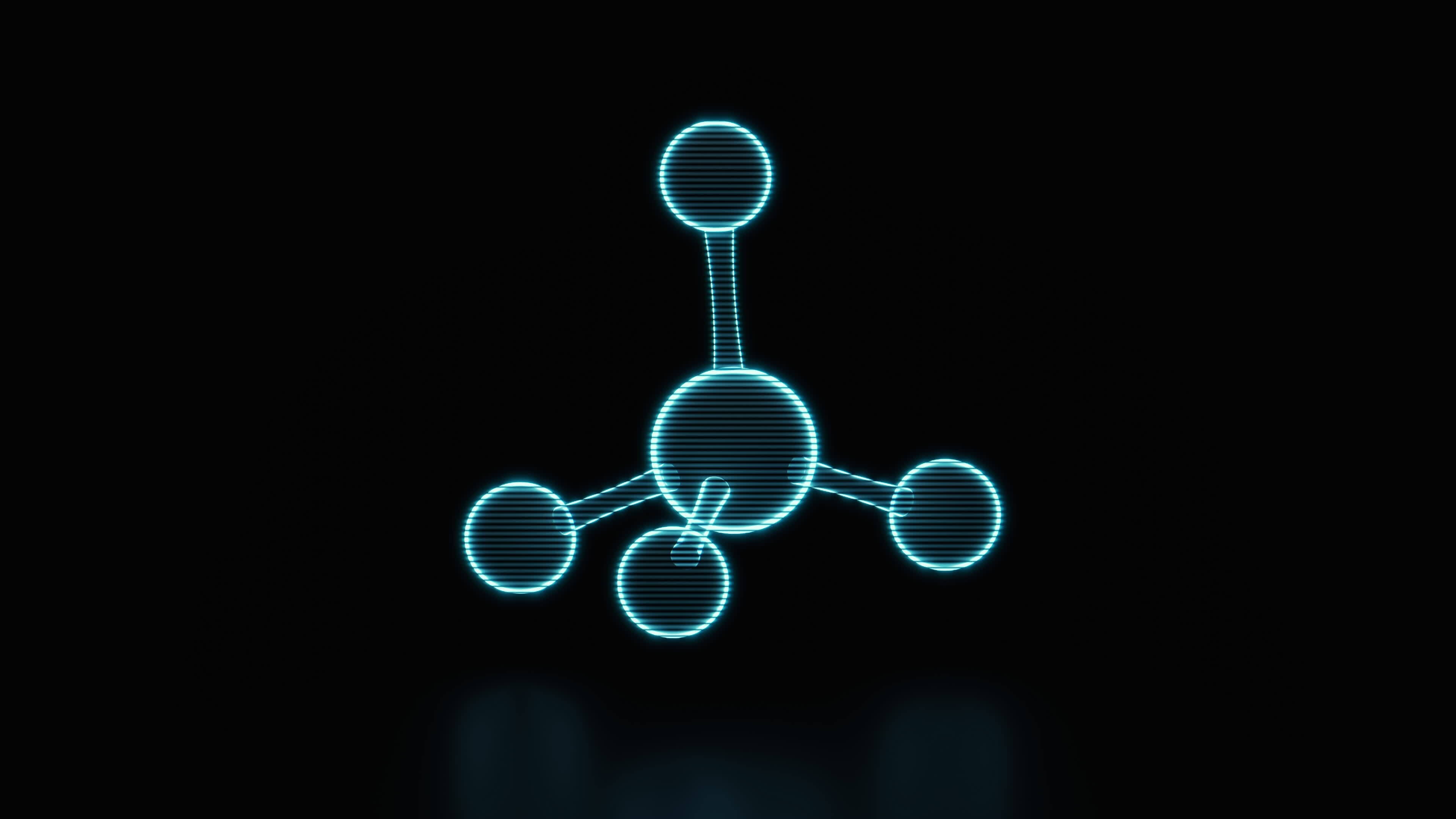 Holographic Image Of Molecule Loop Animation 3d Rendering 27740366