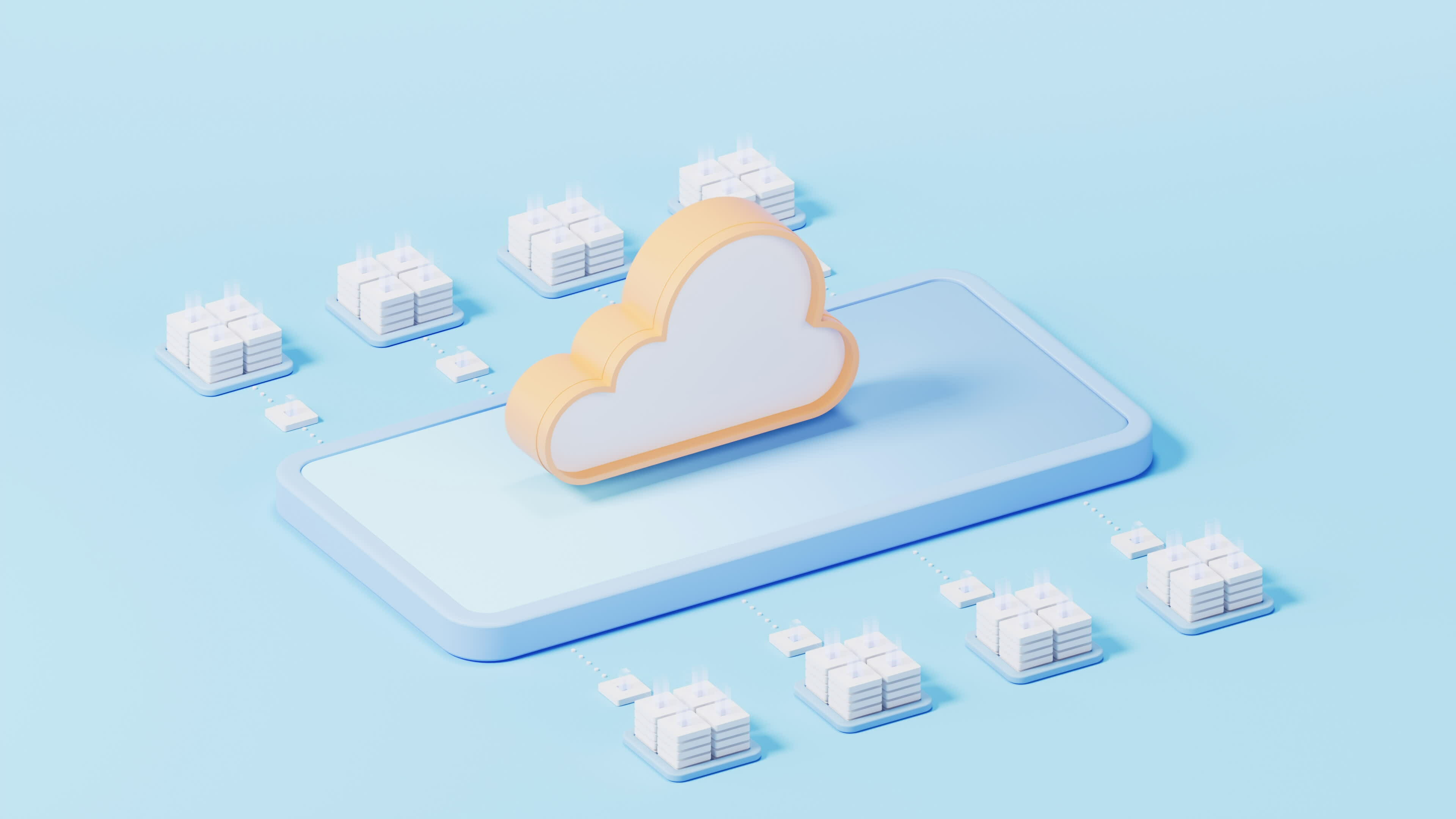 Cloud computing concept, 3d rendering. 27755290 Stock Video at Vecteezy