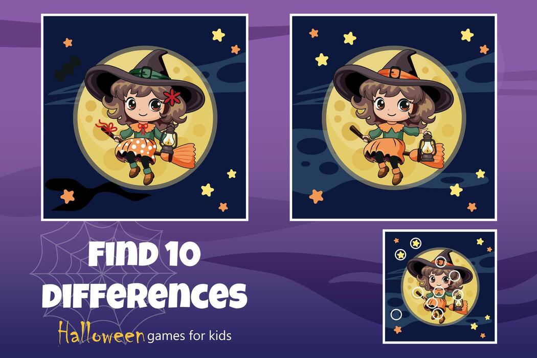 Halloween Spot The Difference Vector Art, Icons, and Graphics for Free ...