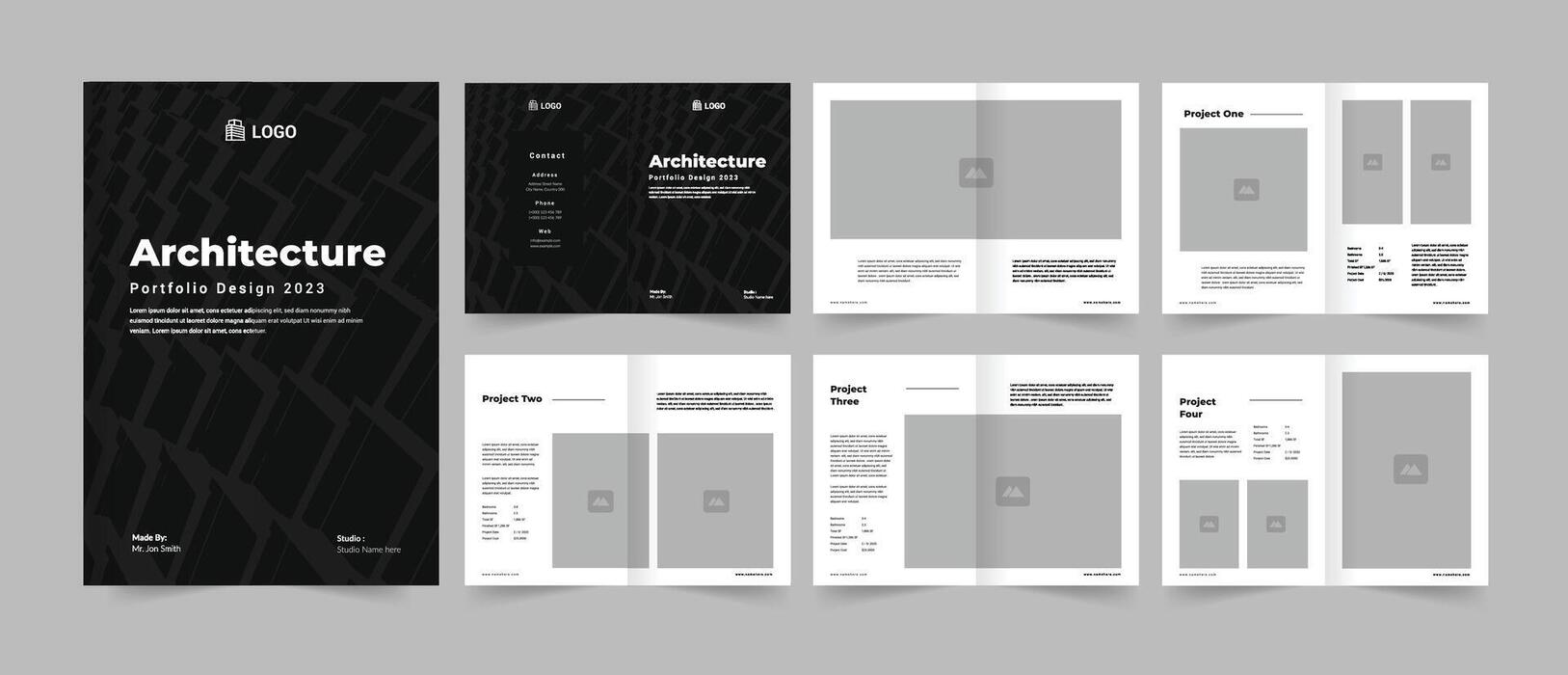 Architecture Portfolio Template Vector Art, Icons, and Graphics for ...