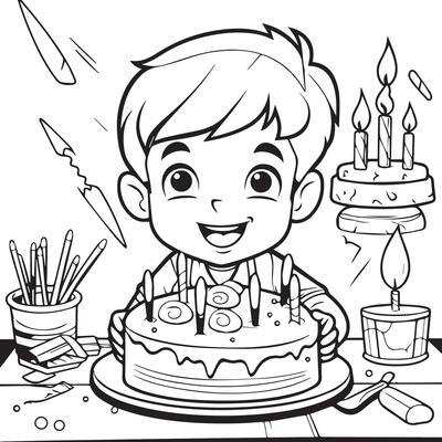 Birthday Coloring Page Vector Art, Icons, and Graphics for Free Download