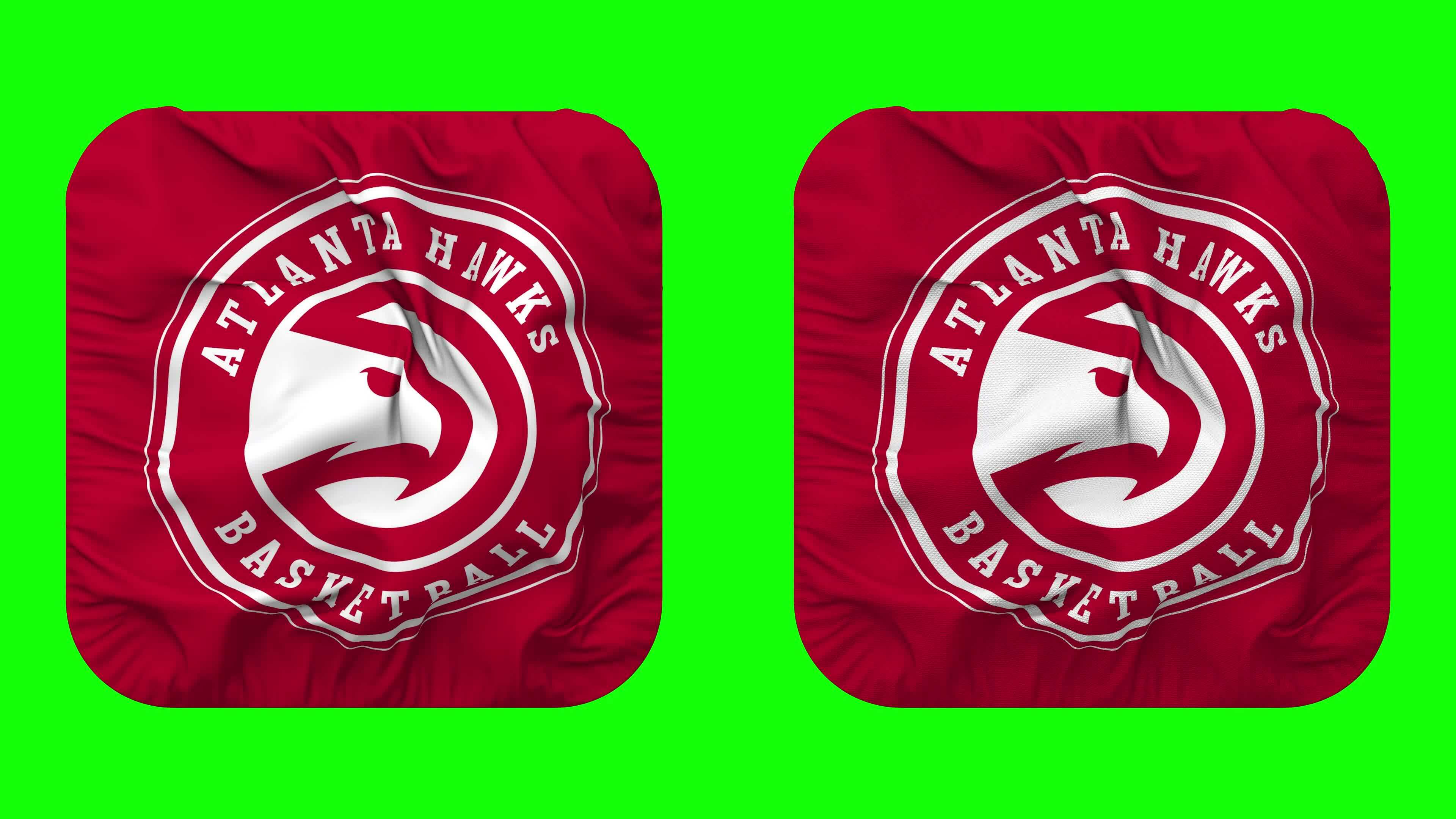 Atlanta Hawks Flag in Squire Shape Isolated with Plain and Bump Texture ...