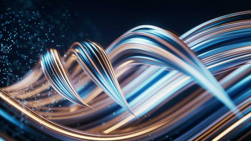 Flowing curve and particles background, 3d rendering. 27876609 Stock Video at Vecteezy