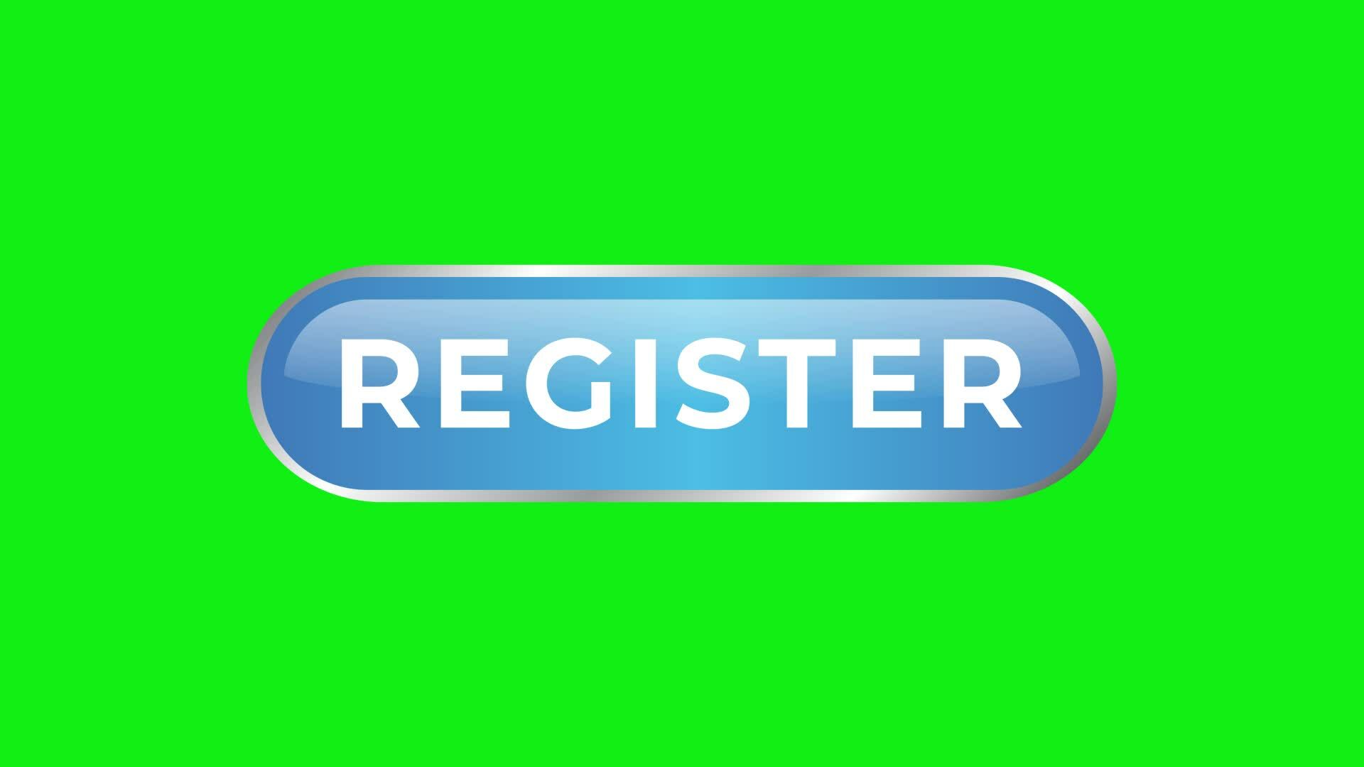 Register Glossy Web Button Design Animation on Green Background ...