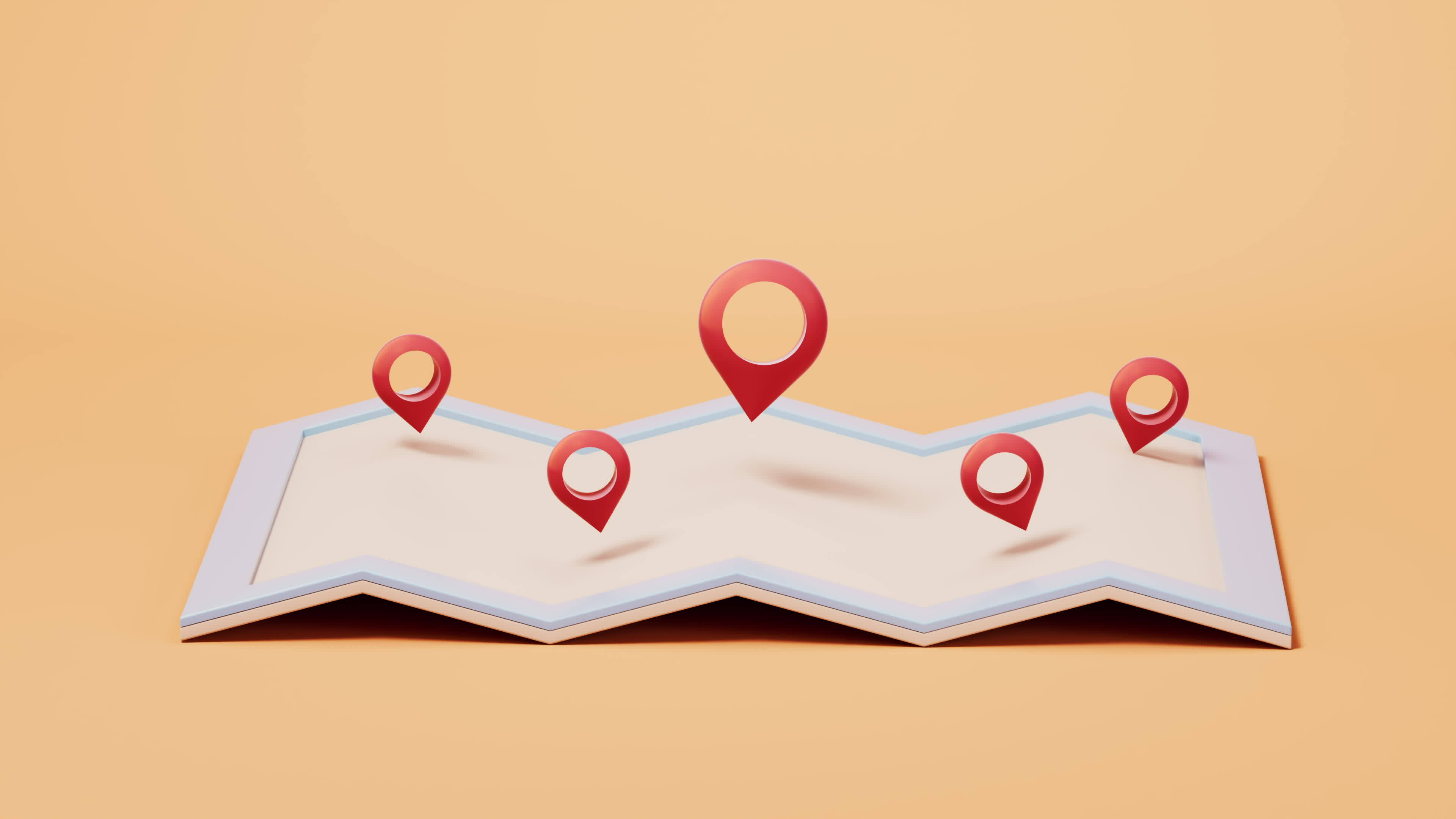 Loop animation of map and location pointer, 3d rendering. 27939405 ...