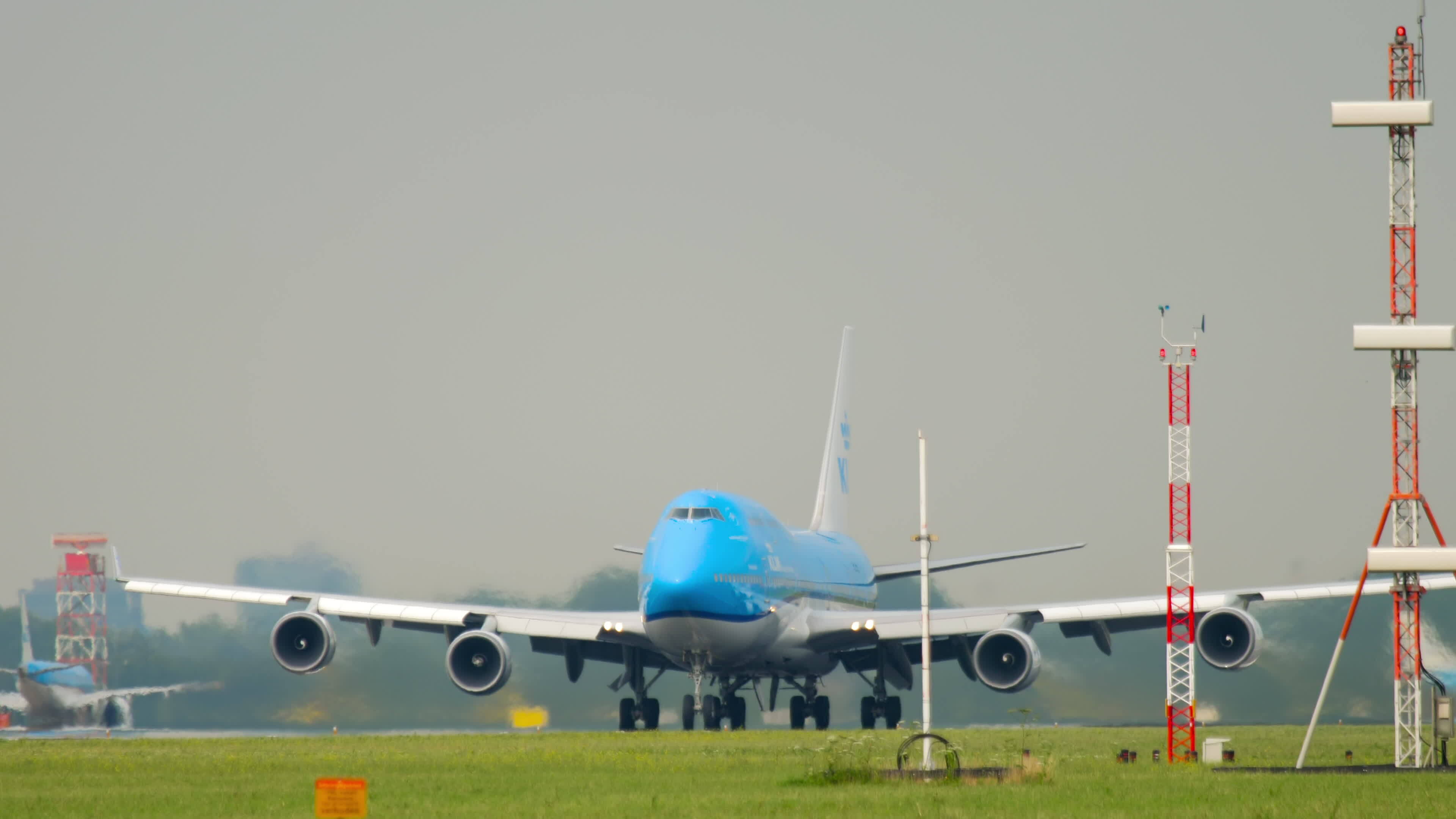 AMSTERDAM, THE NETHERLANDS JULY 27, 2017 - Four engine double deck aircraft Boeing 747 of KLM ...