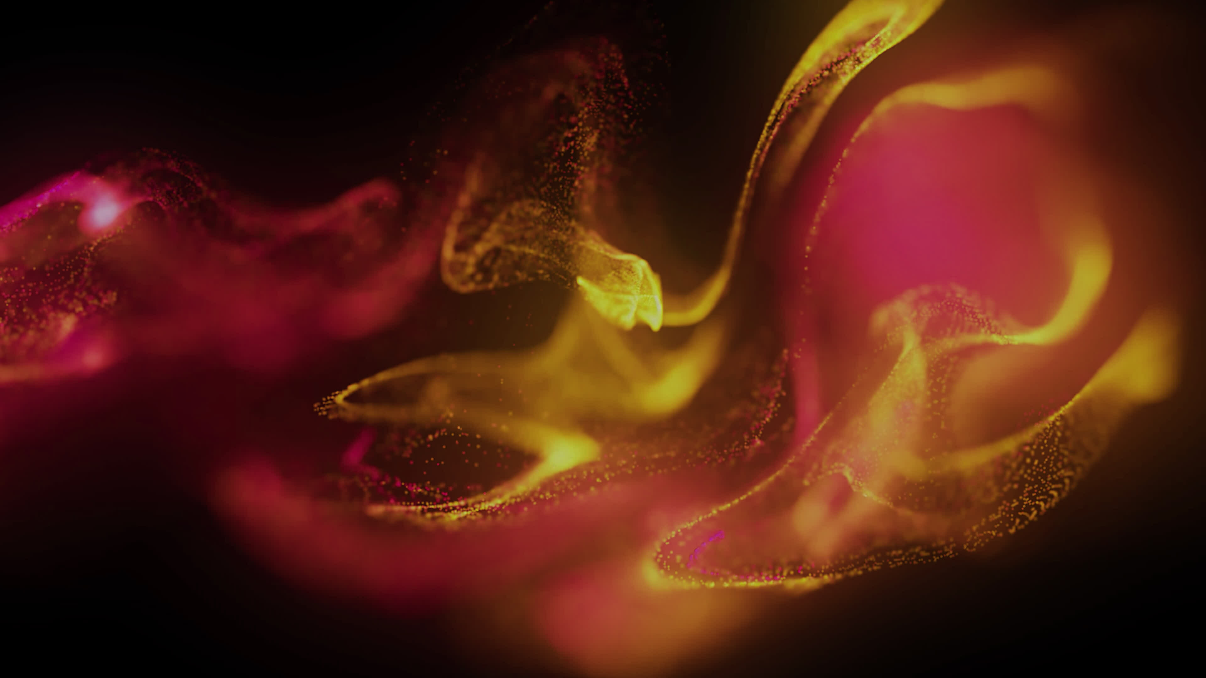 A loop animation background featuring colorful particle explosions, frosty fog effects, and ...