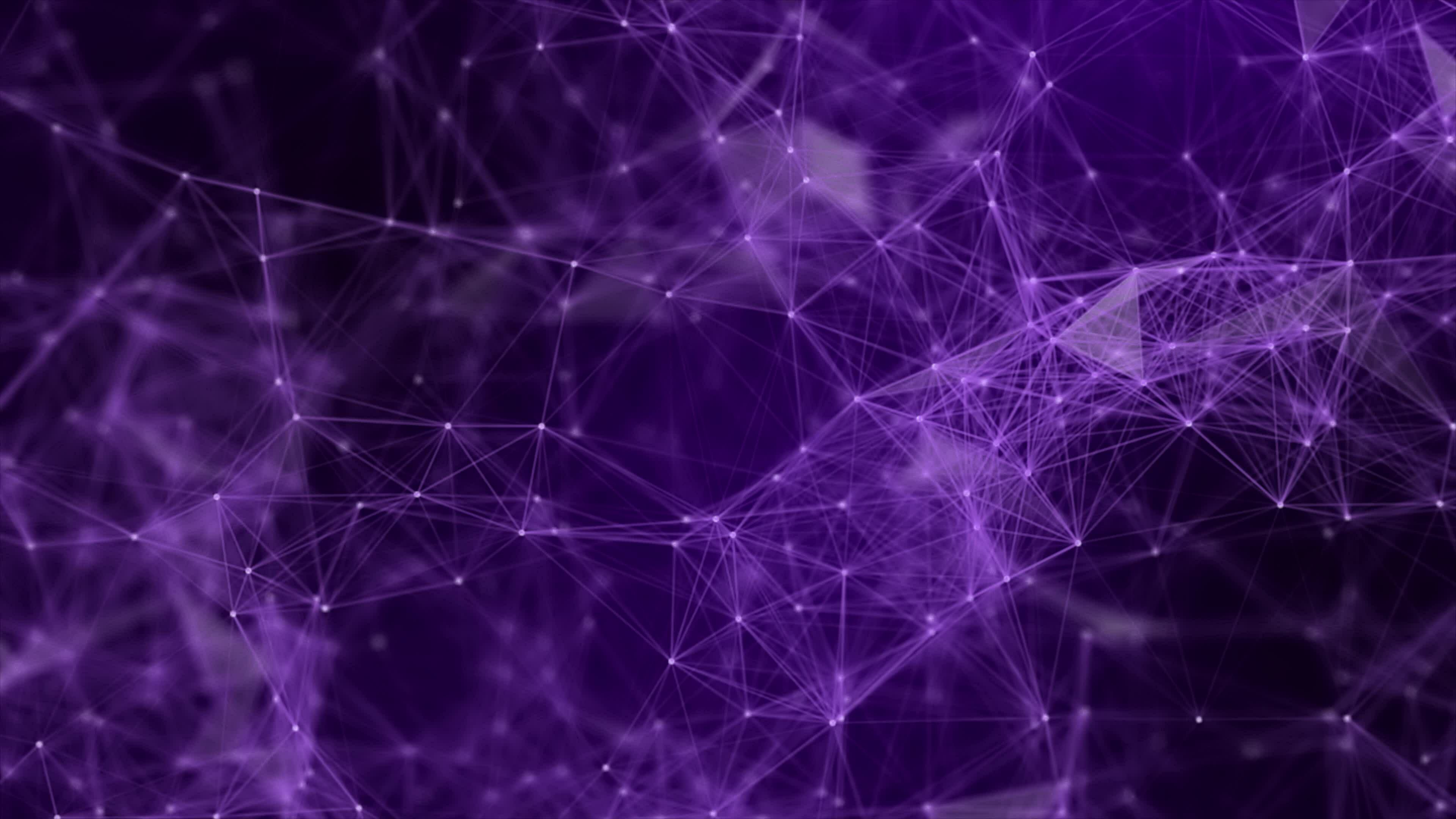 Purple Plexus Abstract Digital Connection Moving Dots And Lines Mesh Technology Background