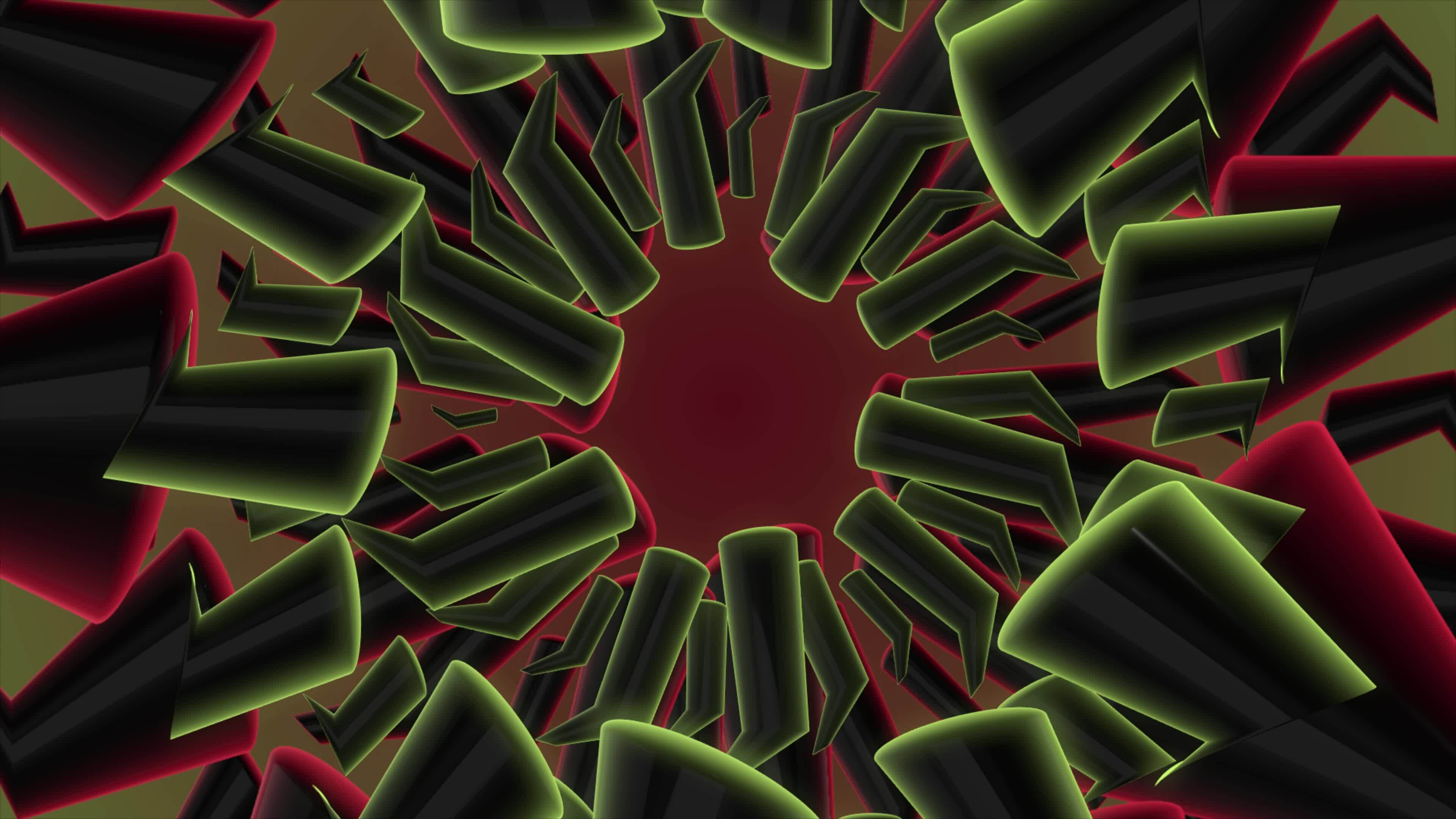 Red and Green color 3d shapes wiggling on circular path background 27989762 Stock Video at Vecteezy