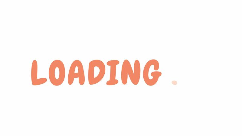 Childlike orange 2D loading text animation. Chewy Regular font used ...