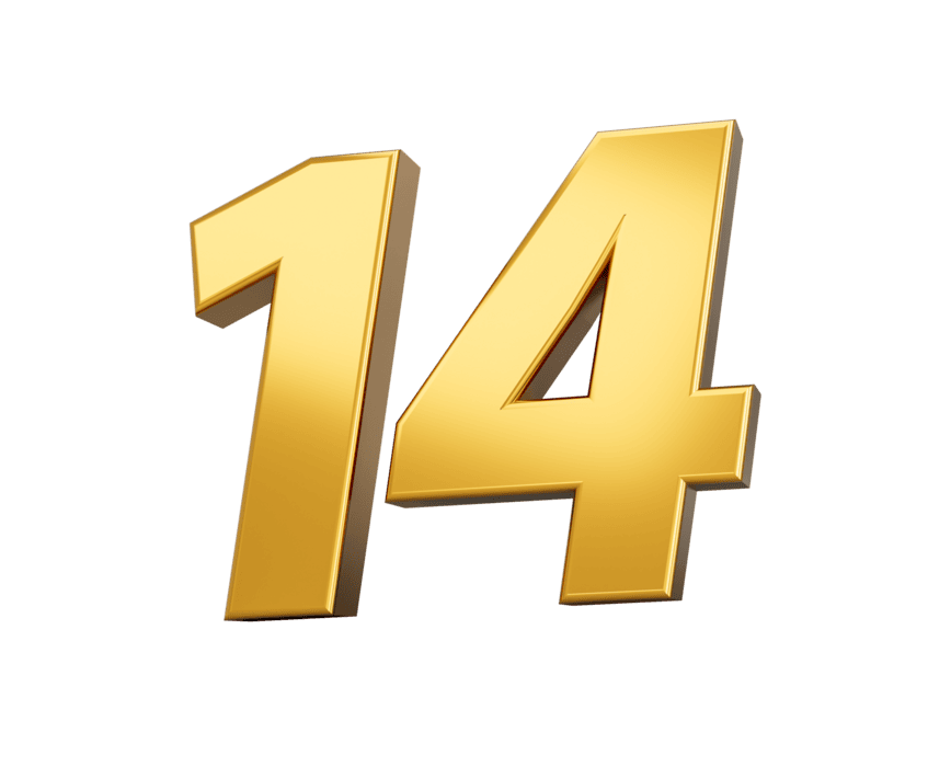 Number 14 PNGs for Free Download