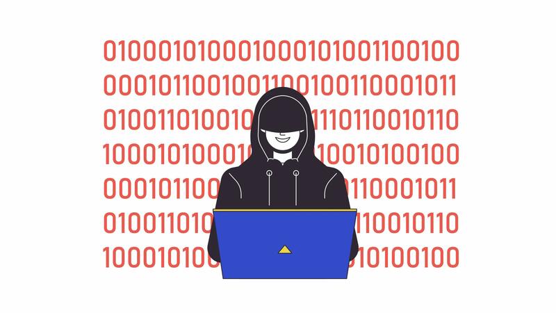 Hacker Binary Code Line 2d Animation Coding Security 4k Video Motion Graphic Online 0483
