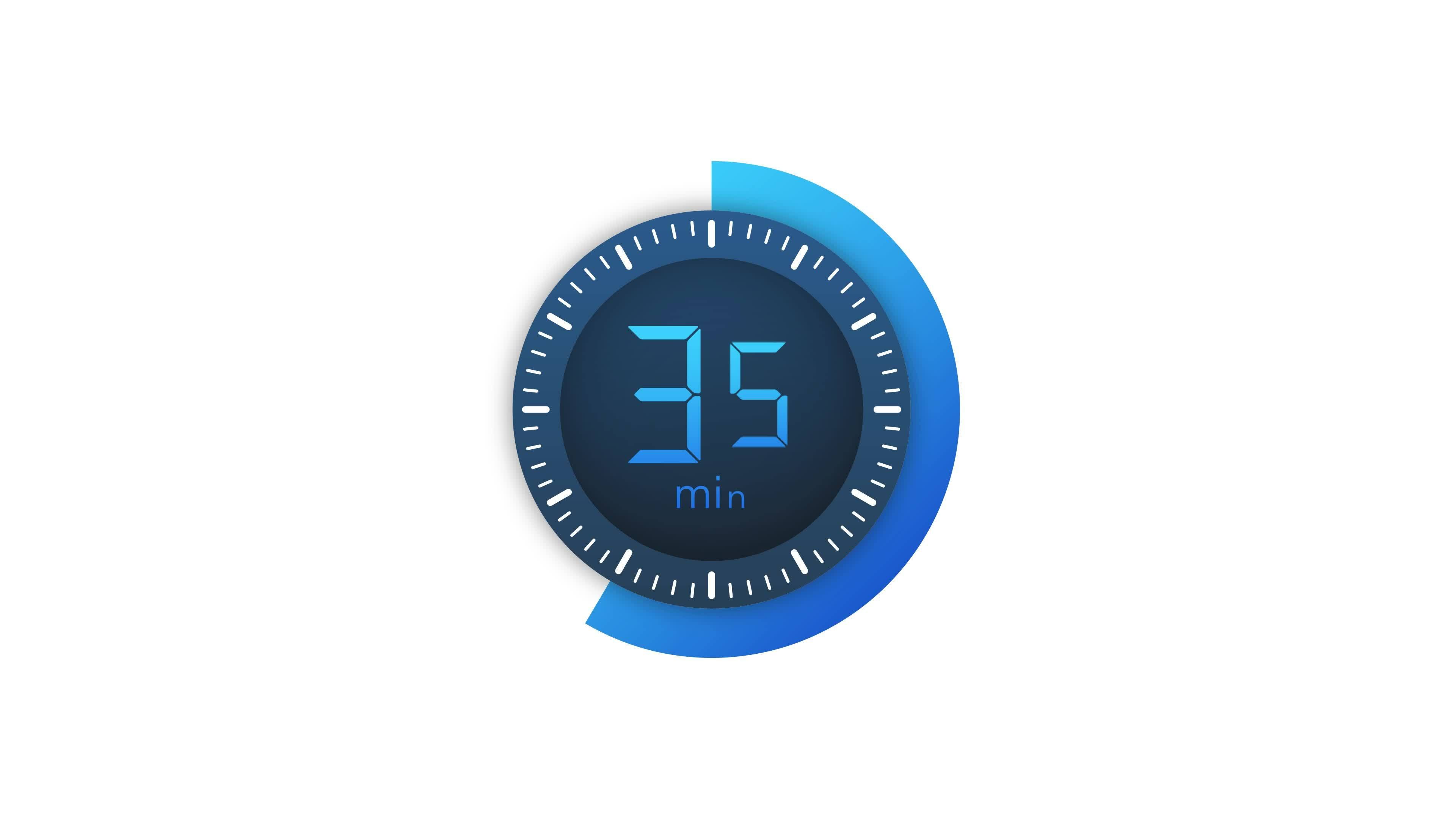 The 35 Minutes Timer Stopwatch Icon In Flat Style Motion Graphics 28257929 Stock Video At