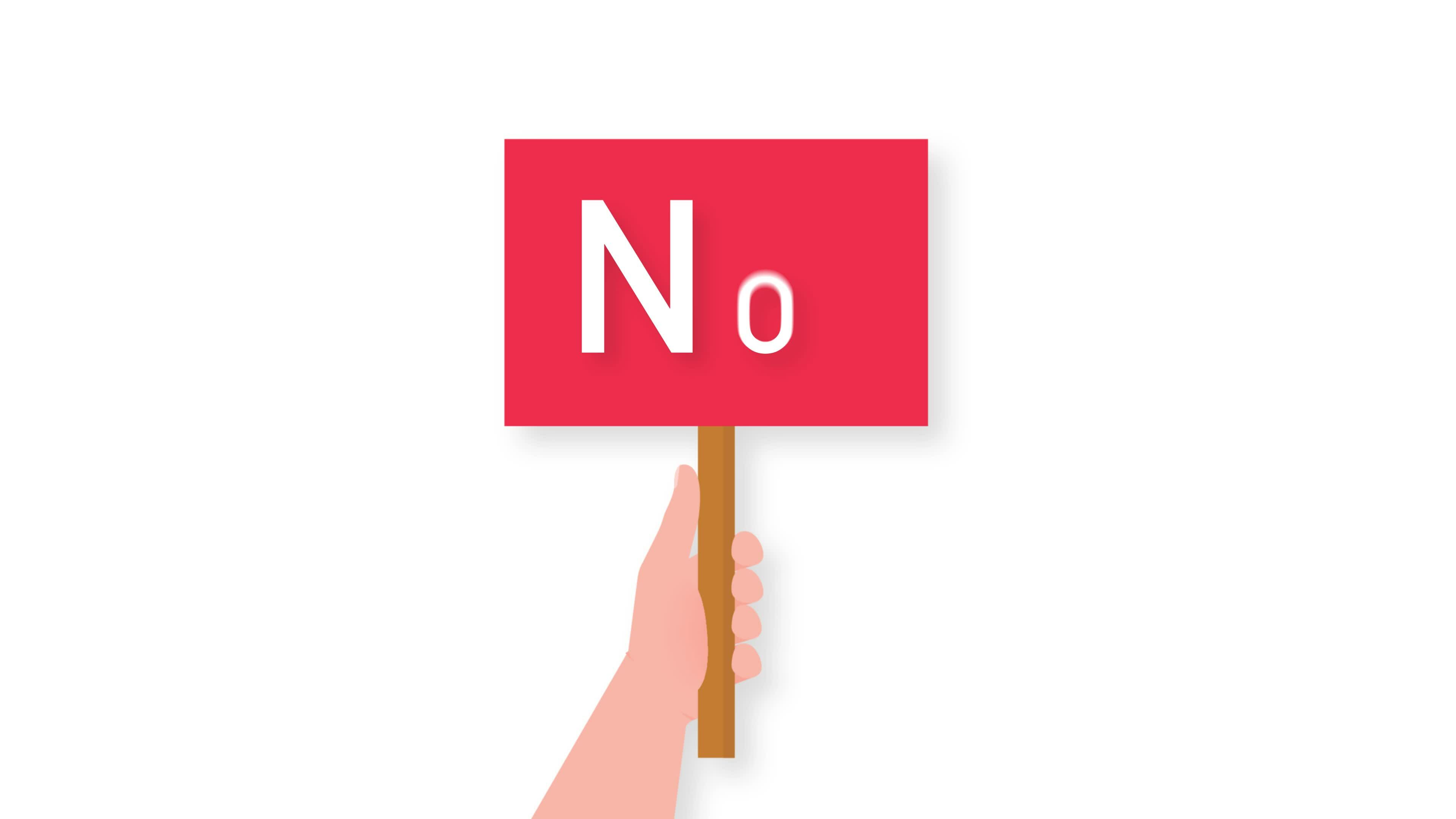 No Sign Placard Hand Great Design For Any Purposes Motion Graphics Web Design 28259017 Stock