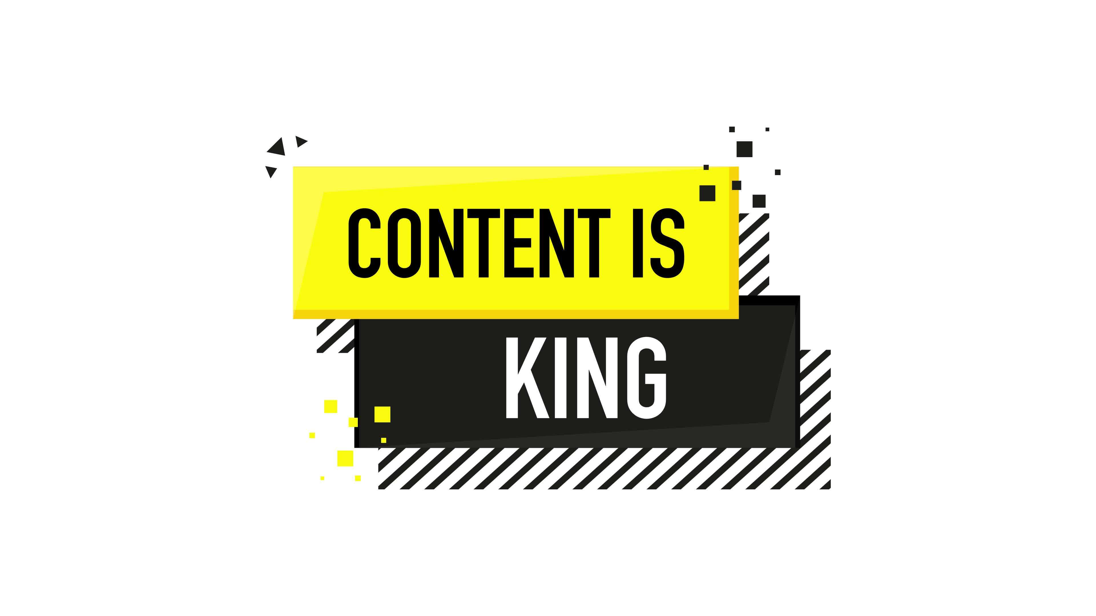 contenido es rey, plano icono, en un blanco antecedentes. movimiento ...