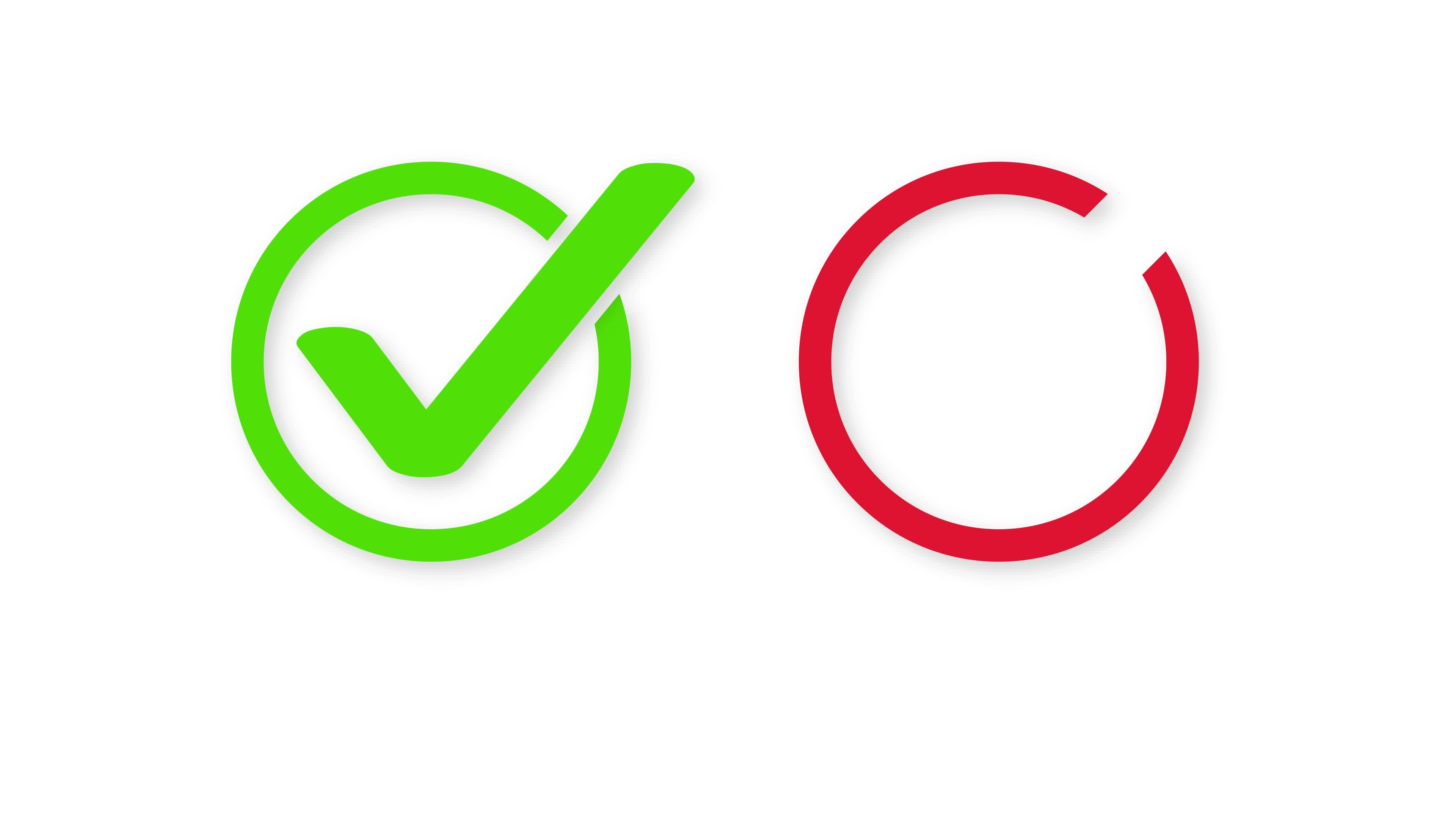 Yes and No check marks icon on white background. Motion graphics. 28259898 Stock Video at Vecteezy