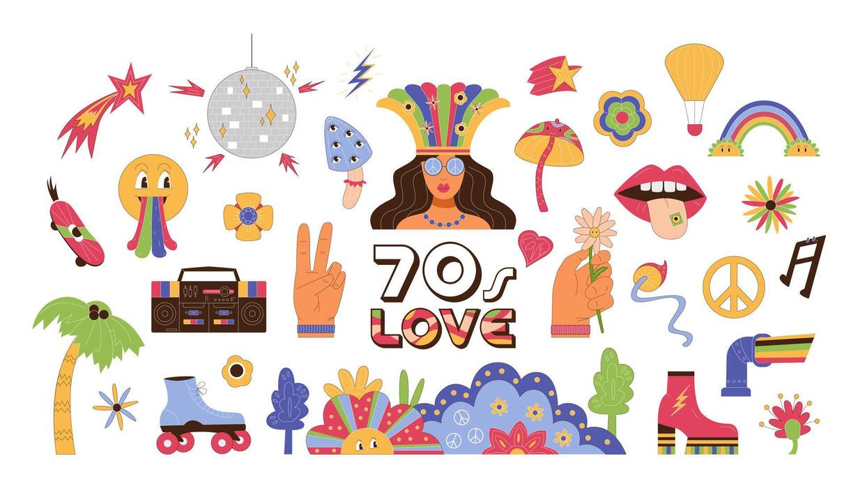 70s Symbols Vector Art, Icons, and Graphics for Free Download