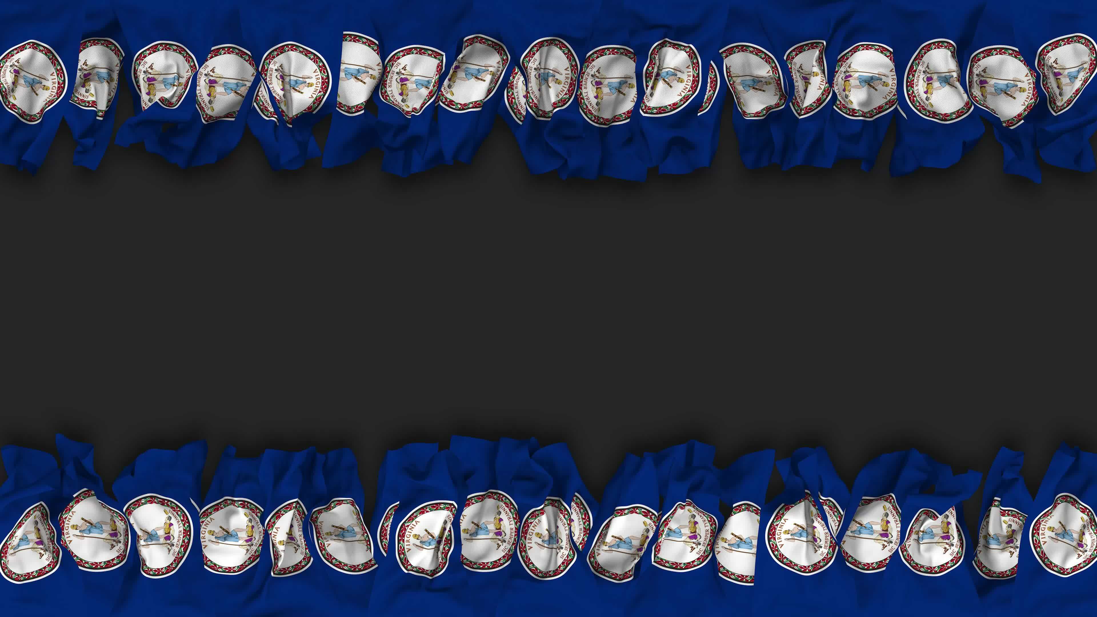 State Of Virginia Flag Hanging Banner Seamless Looping With Bump And