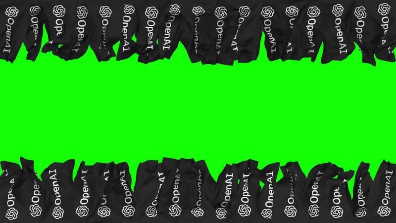 Chatgpt Openai Flag Hanging Banner Seamless Looping With Bump And Plain Texture 3d Rendering