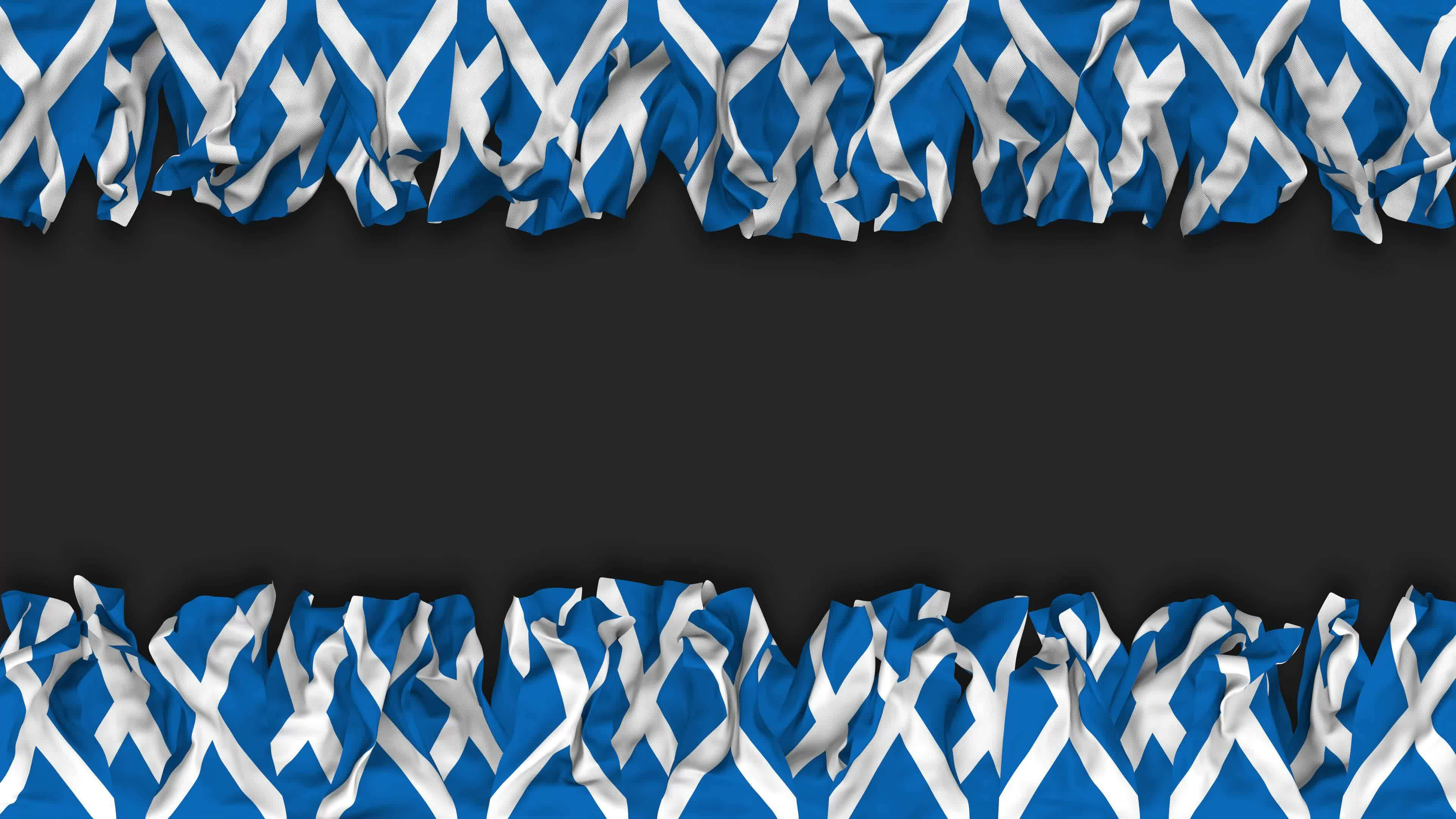 Scotland Flag Hanging Banner Seamless Looping With Bump And Plain