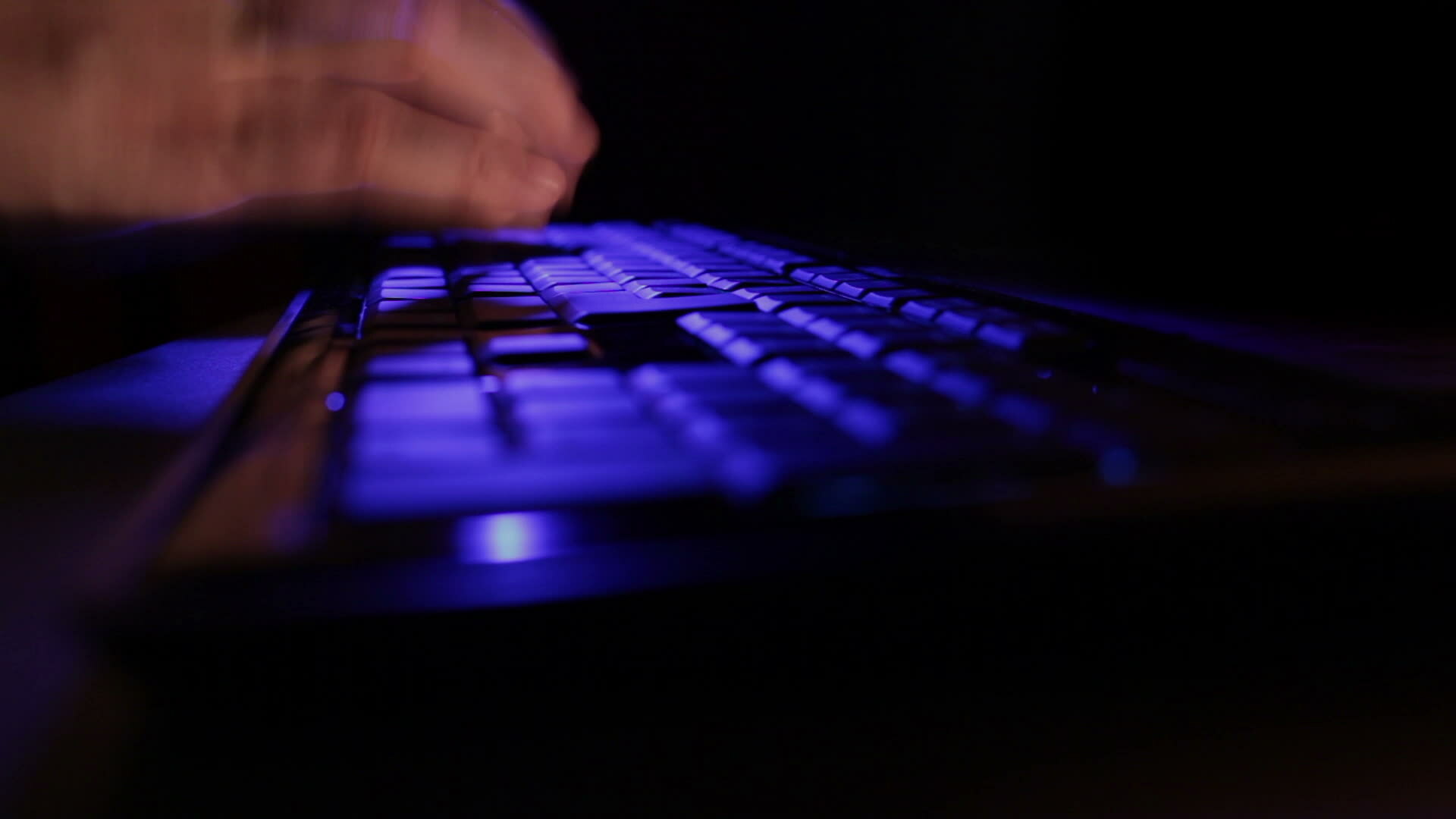 Man Hands Typing On The Blue Keyboard Time Lapse 28300791 Stock Video At Vecteezy