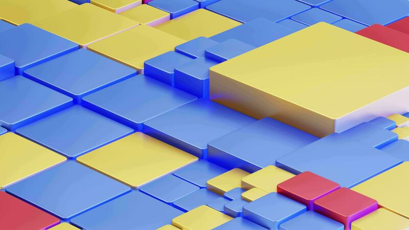 Transforming Dynamic Cubes Abstract Geometric Blue Background Geometric Abstraction Colours