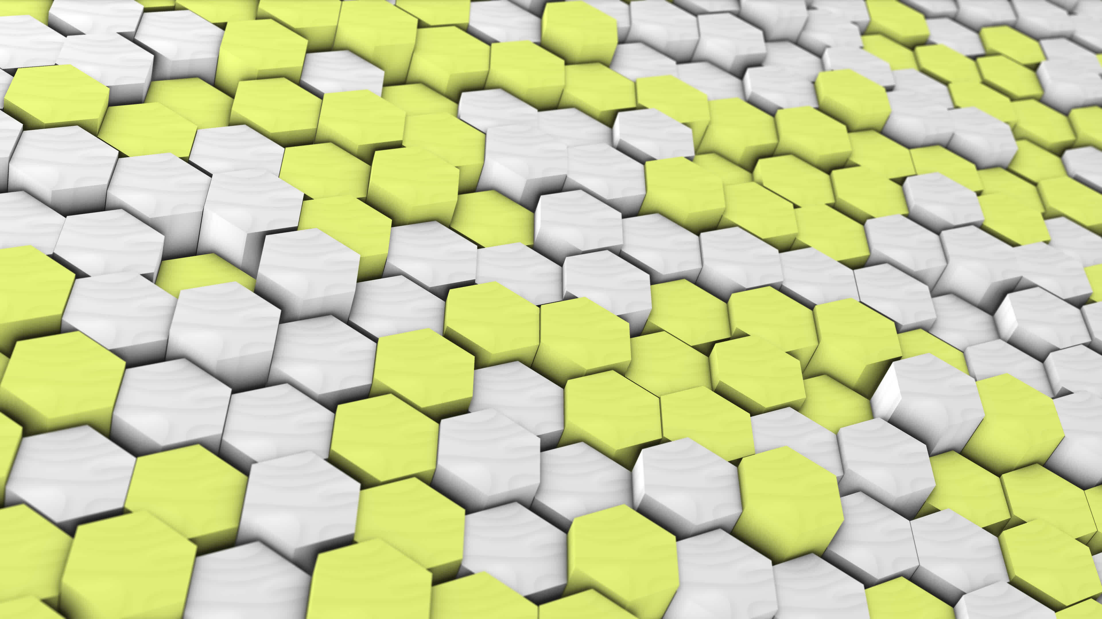 Abstract Hexagon Geometric Surface Loop Grey and Yellow. Chaotic vibrations of geometric shapes ...
