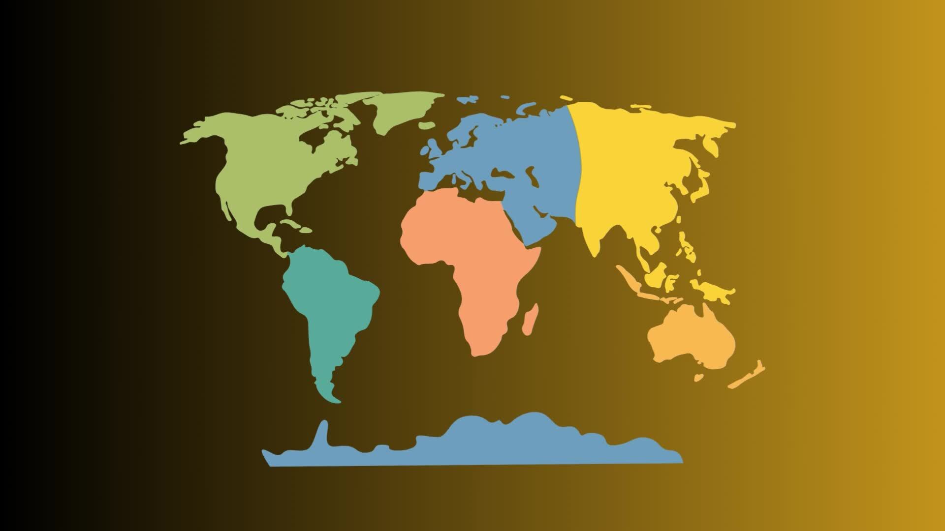 world map 2d 28379651 Stock Video at Vecteezy