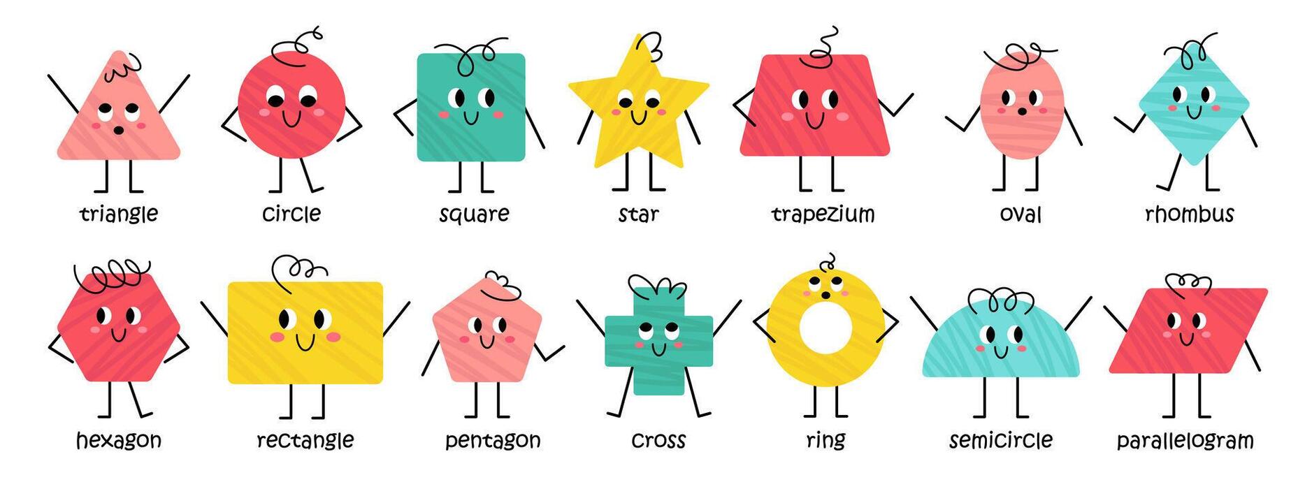 Cute Geometric Shapes Vector Art, Icons, and Graphics for Free Download