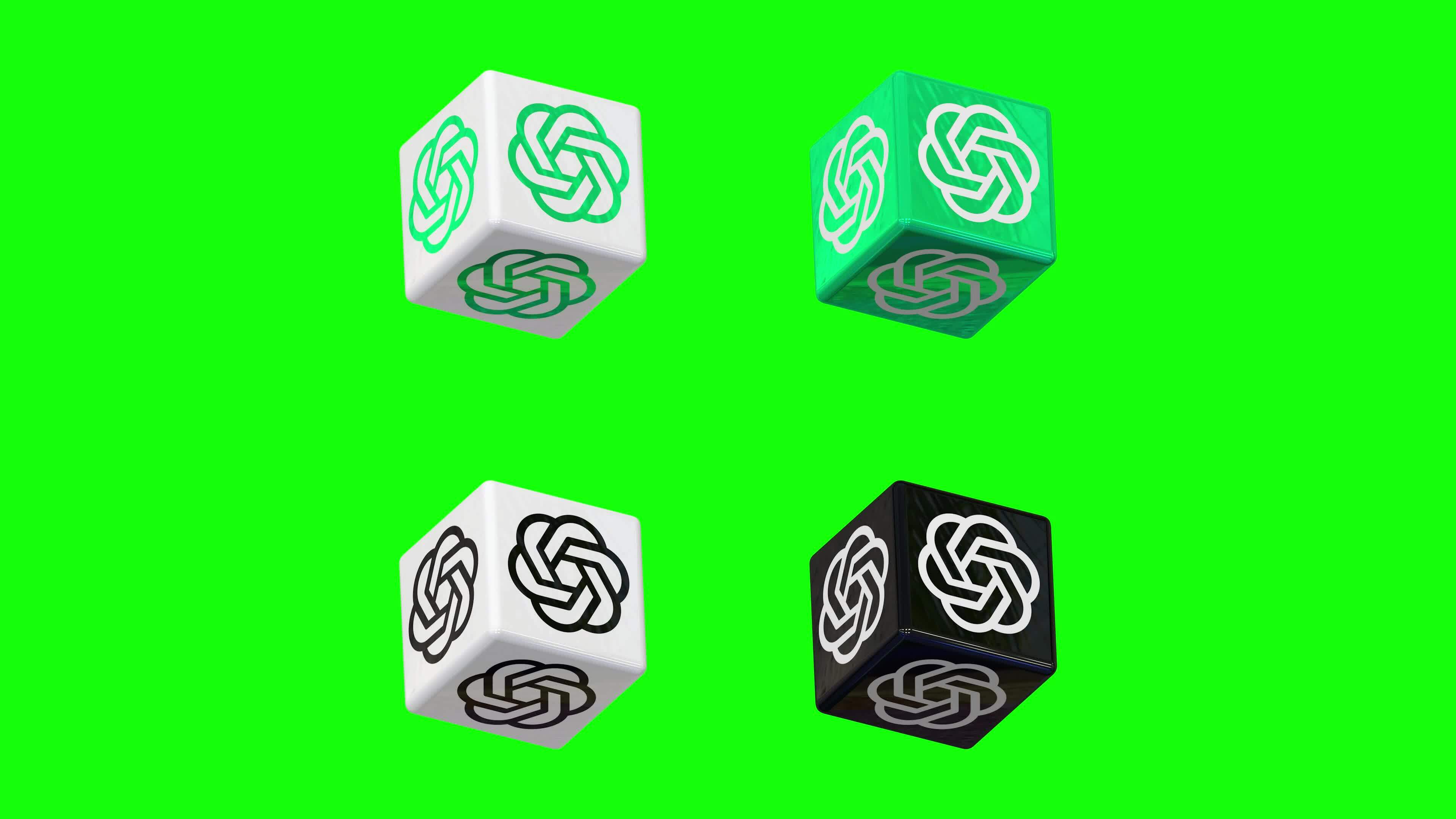 Chatgpt Openai 3d Cube Rotating In Different Color Combinations 3d 1426