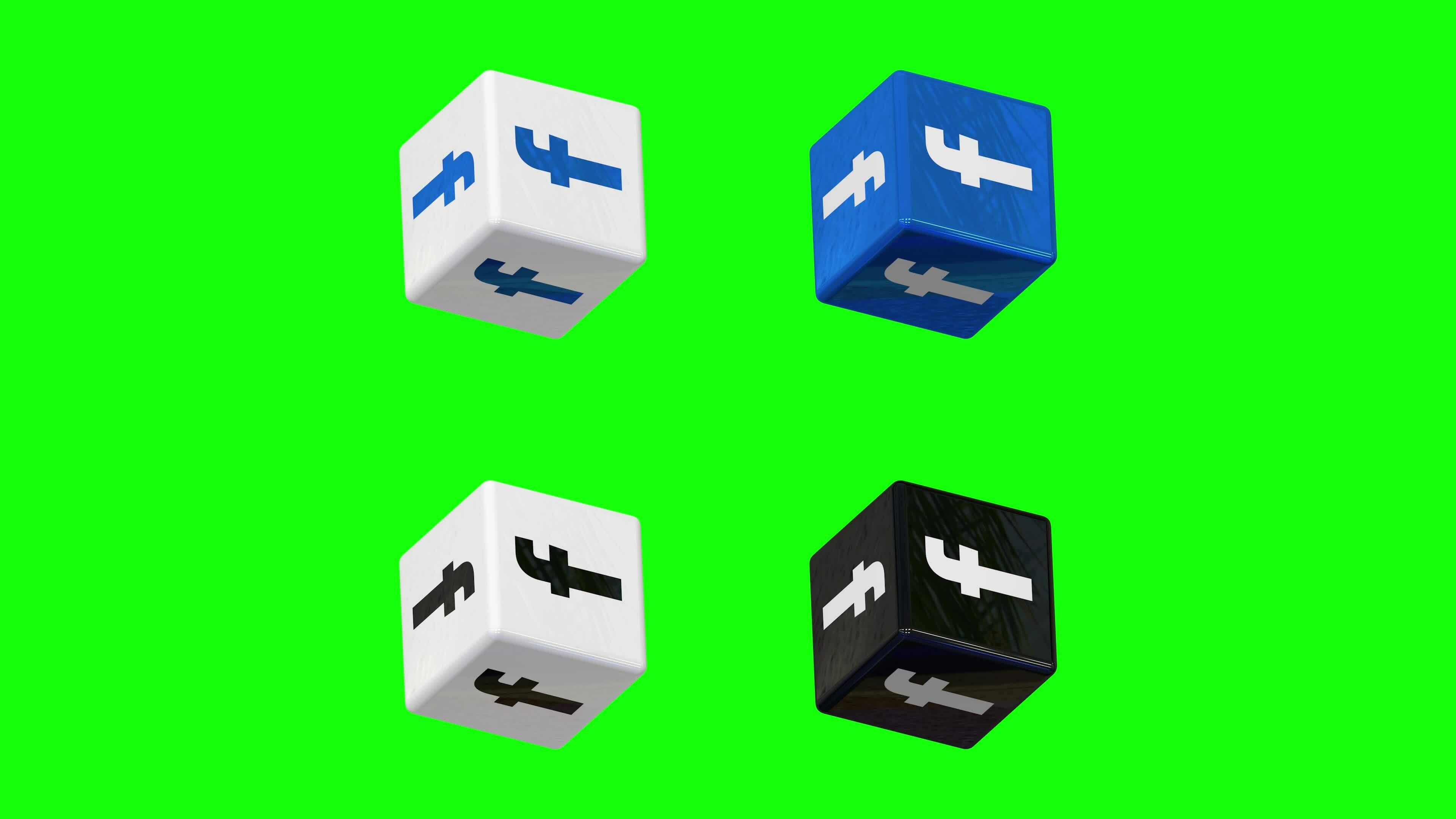 Facebook Fb 3d Cube Rotating In Different Color Combinations 3d
