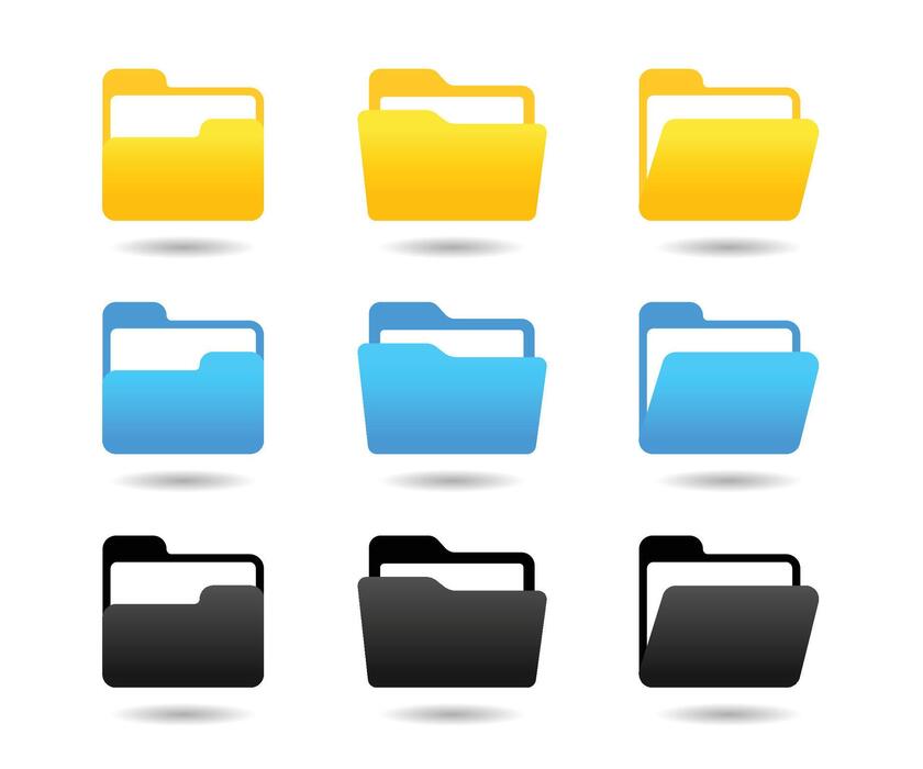 Folder Icon Set Vector Art, Icons, and Graphics for Free Download