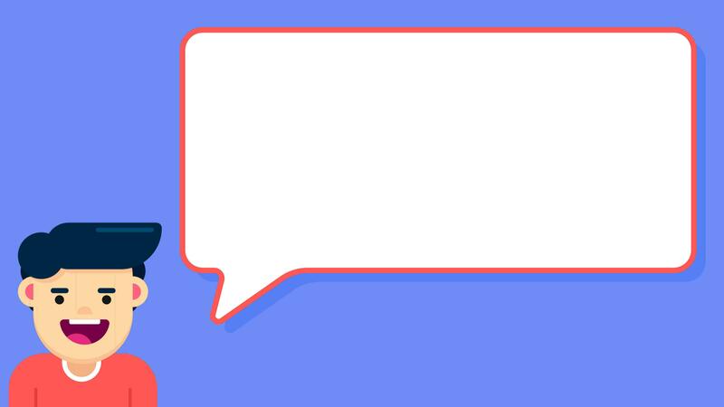 Facial Animation for Narration. Male Character Speaking, Speech Bubble ...